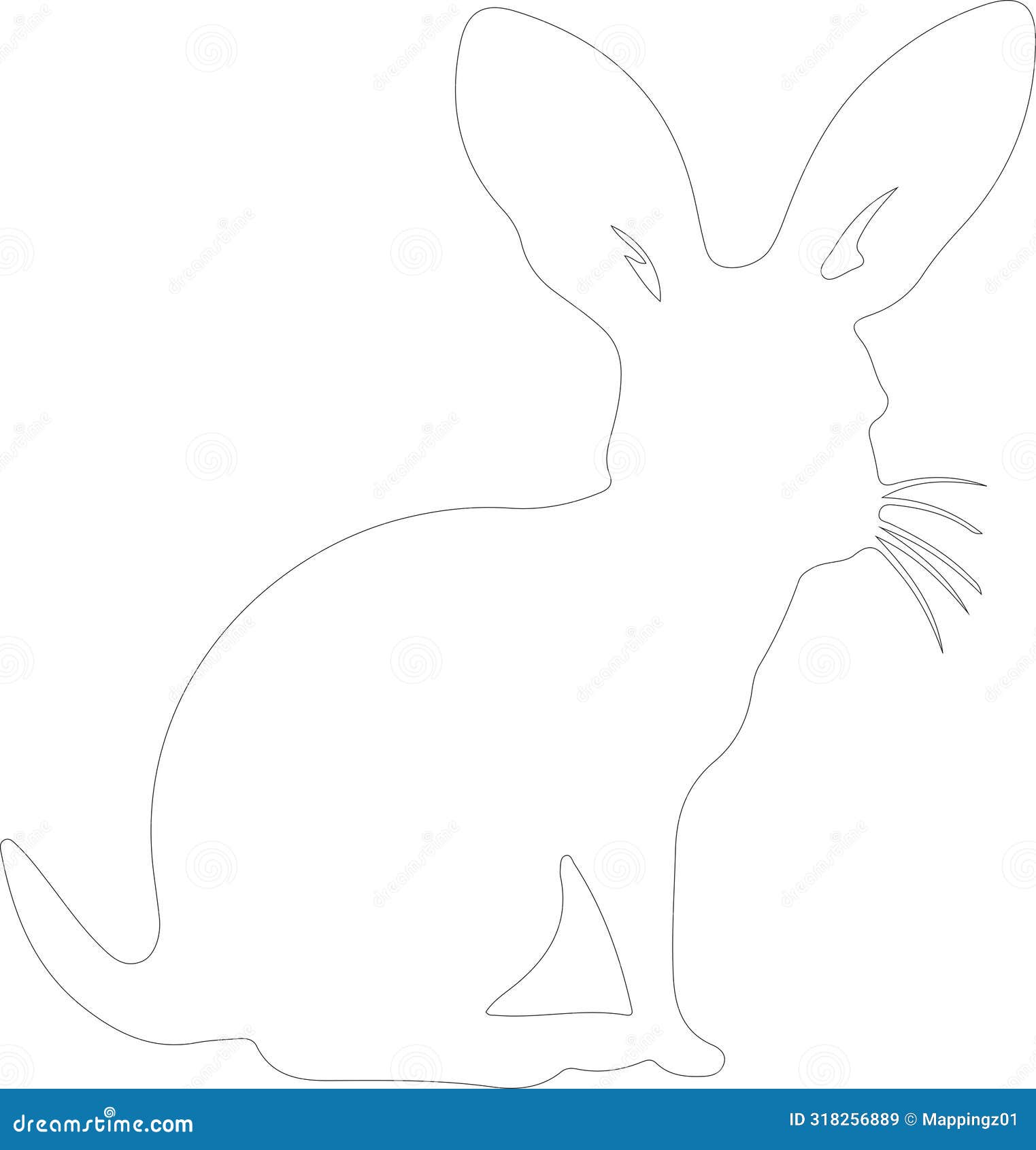 Bilby Outline Silhouette Generative Ai Stock Vector - Illustration of ...