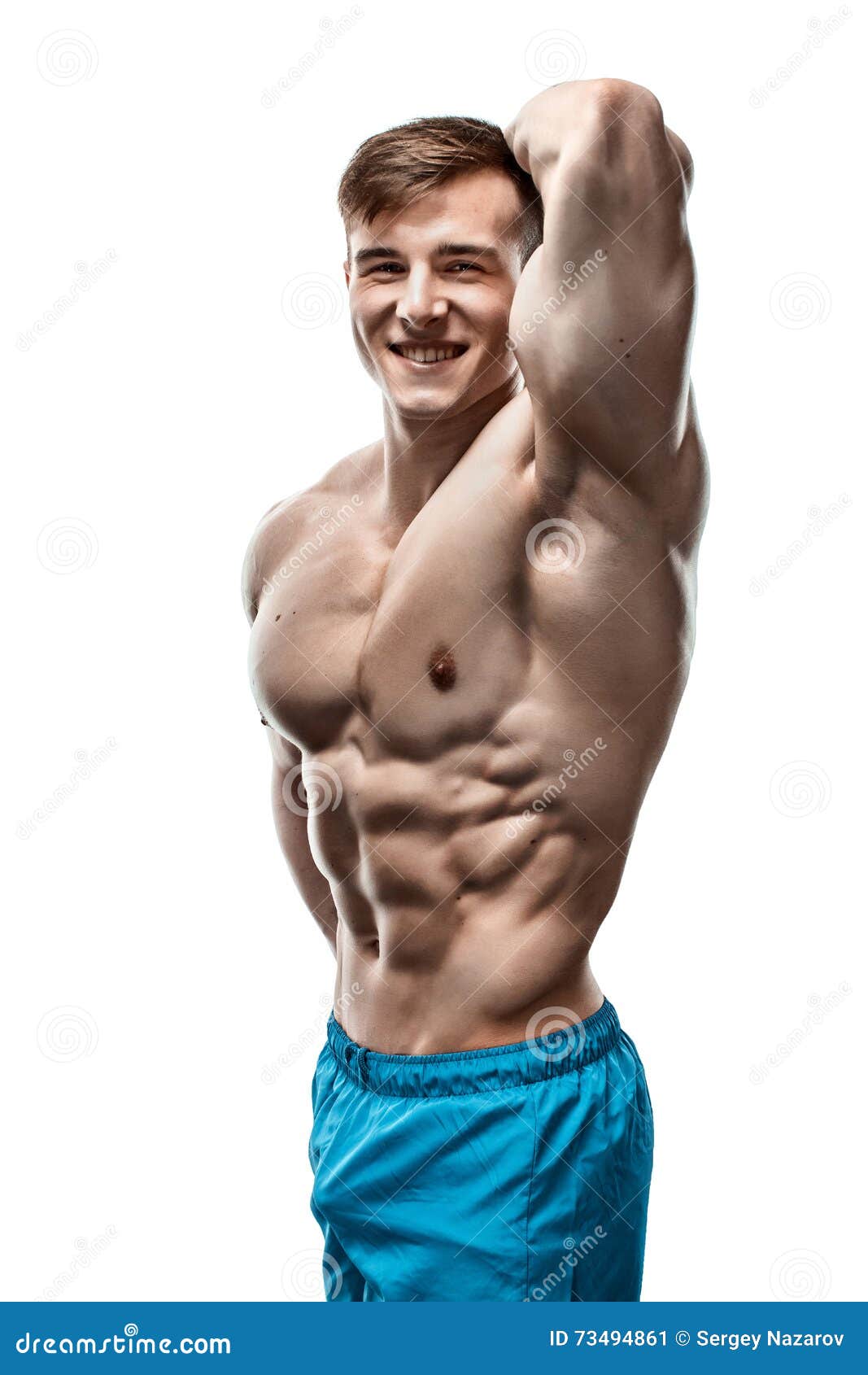 Bild Des Muskelmannes Aufwerfend Im Studio Stockbild - Bild von ...