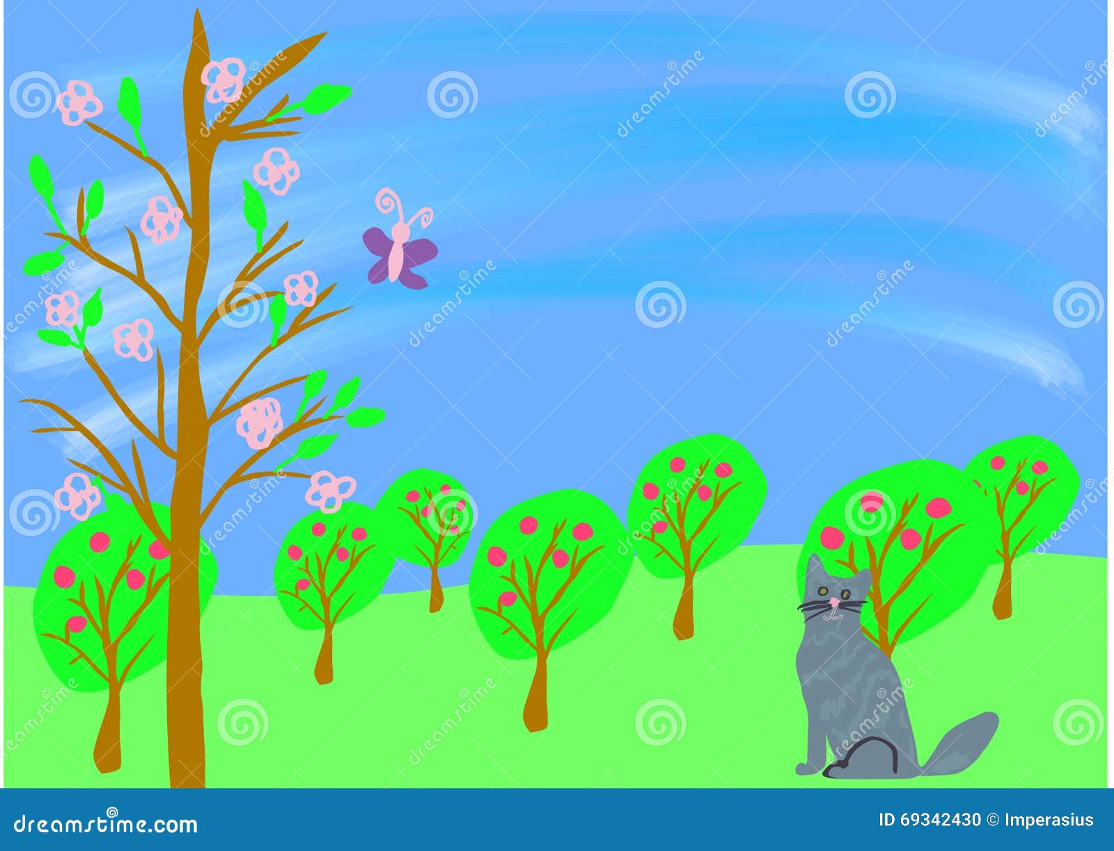 Bild, Gemalt Von Einem Kind Vektor Abbildung - Illustration von ...