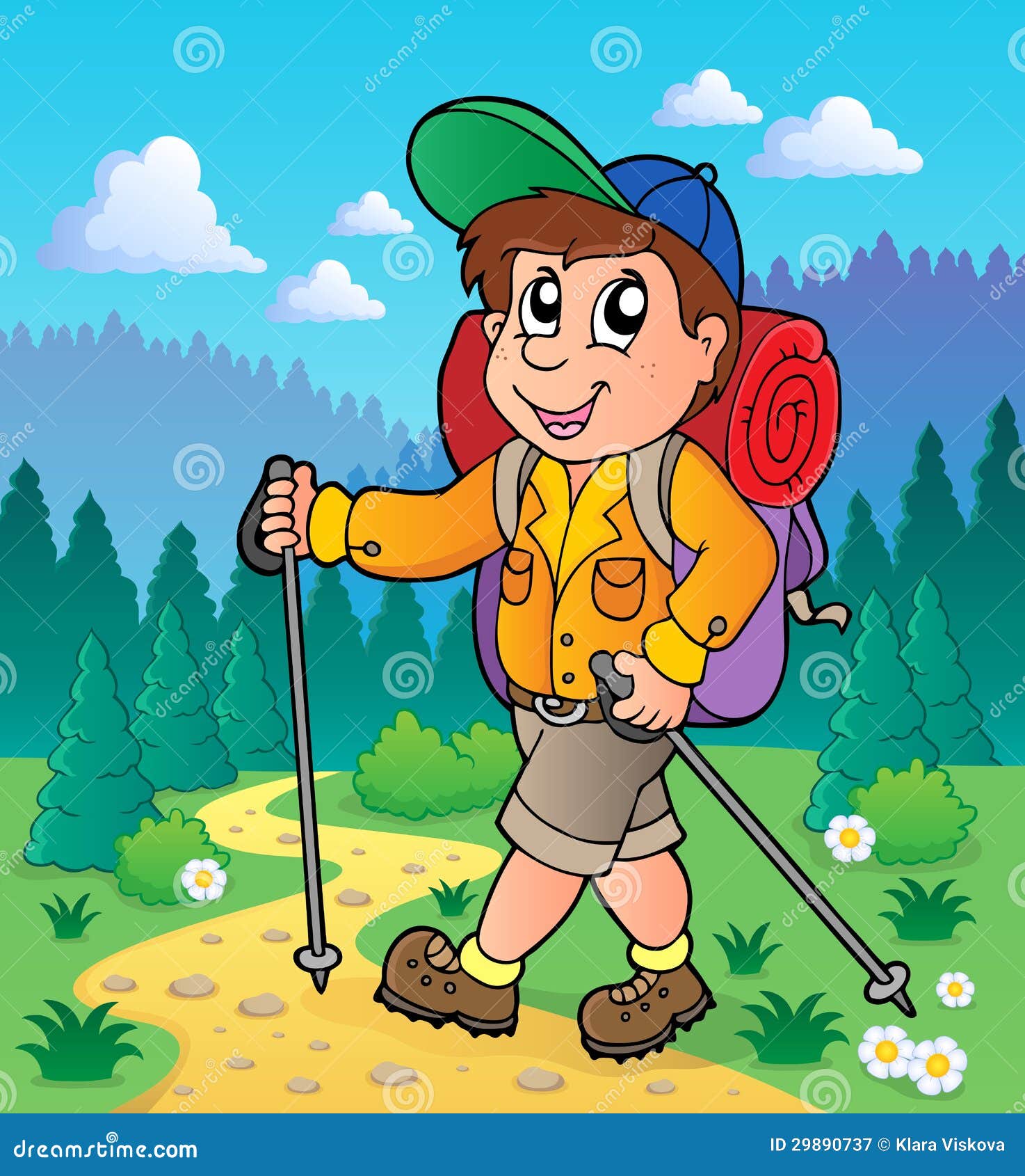 Bild Mit Dem Wandern Von Thema 1 Vektor Abbildung - Illustration von ...