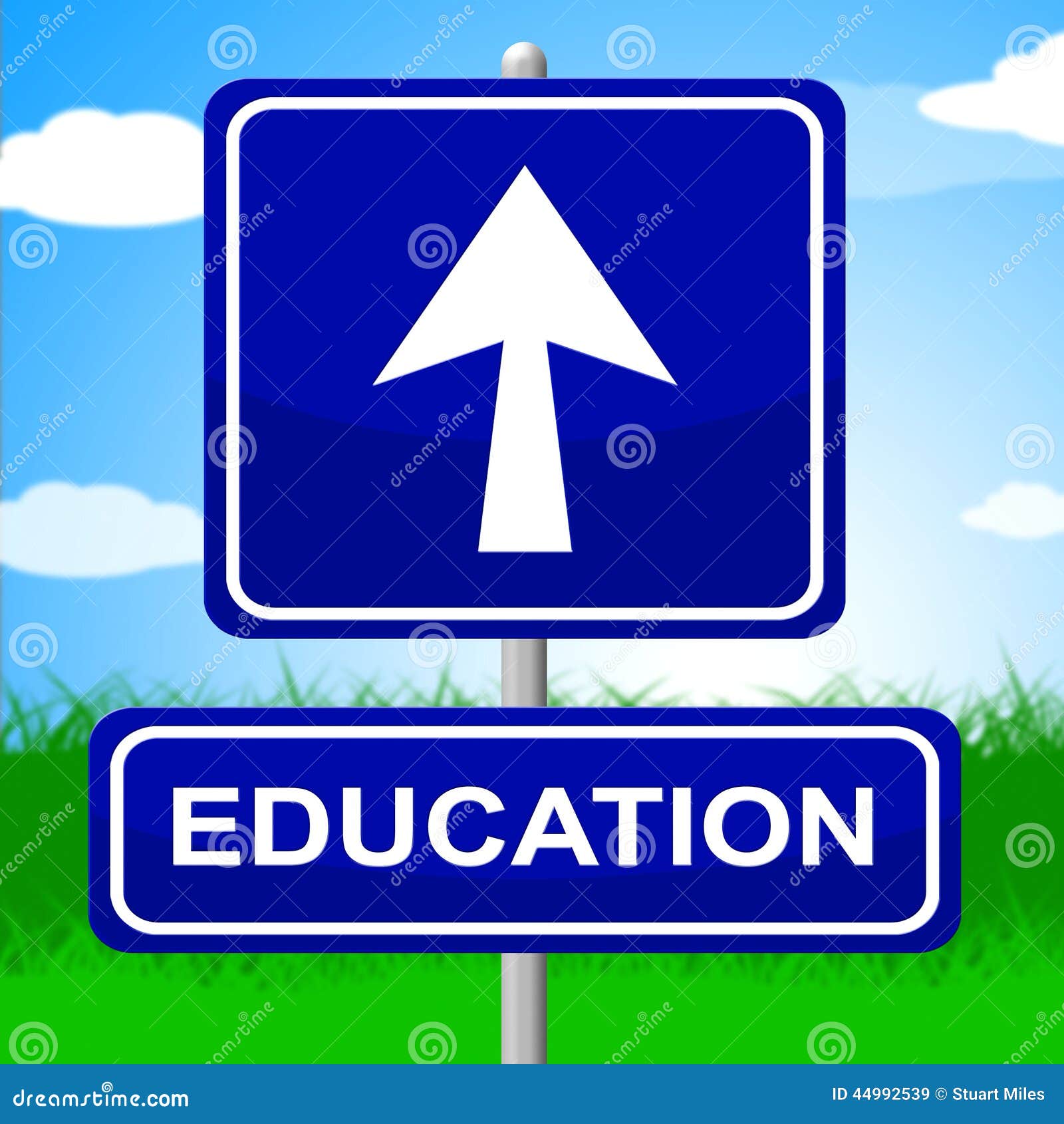 Bildungs-Zeichen Zeigt Plakat-Schild Und Studie Stock Abbildung ...