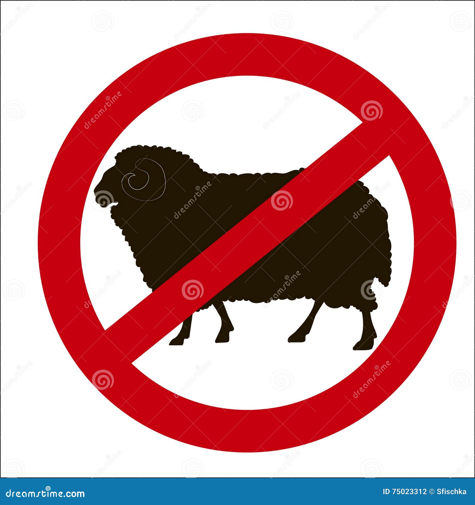 Bildzeichen Des Verbots Der Schafe Vektor Abbildung - Illustration von ...