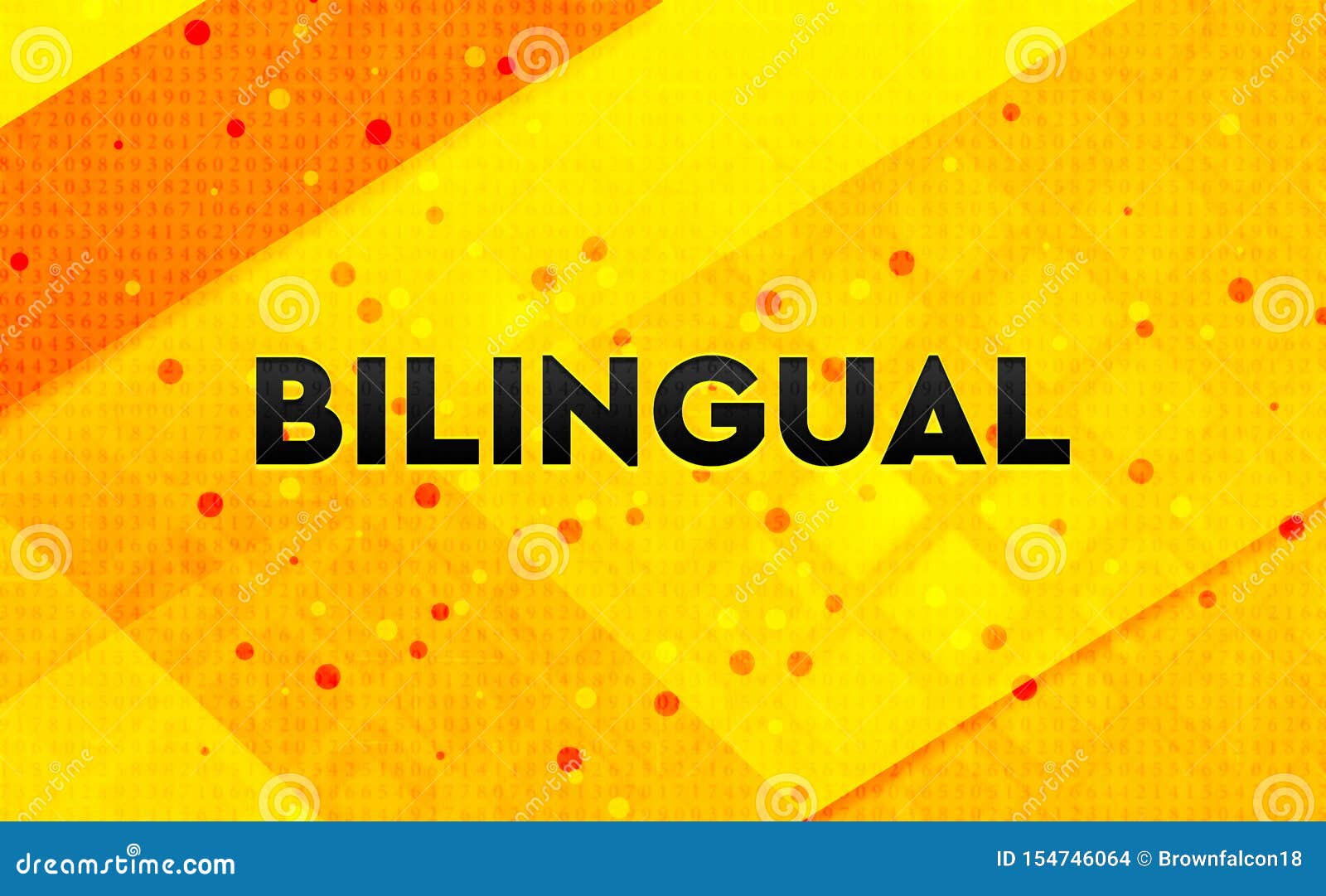 Bilingual Abstract Digital Banner Yellow Background Stock Illustration ...