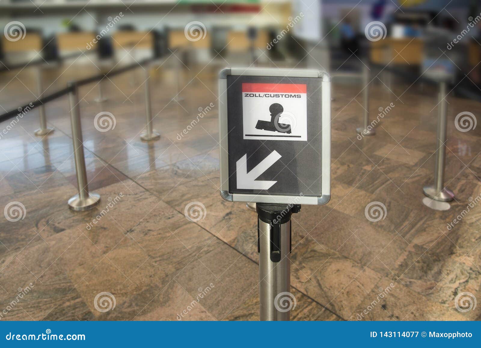 Bilingual Customs Control Sign at International Airport Stock Image ...