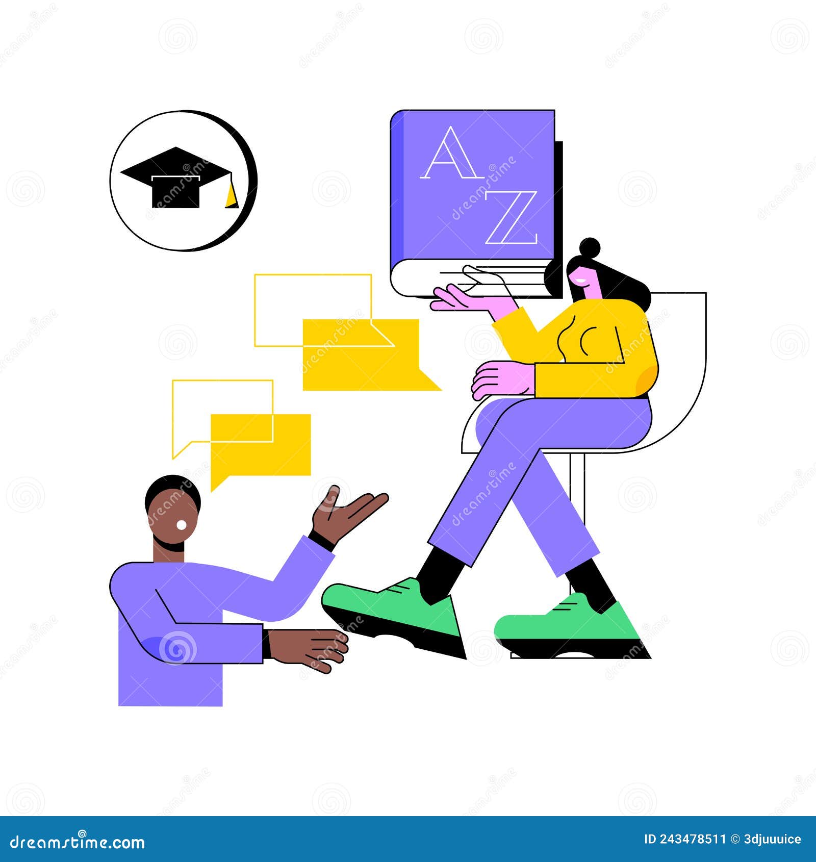 Bilingual Immersion Program In Daycare Isolated Cartoon Vector ...