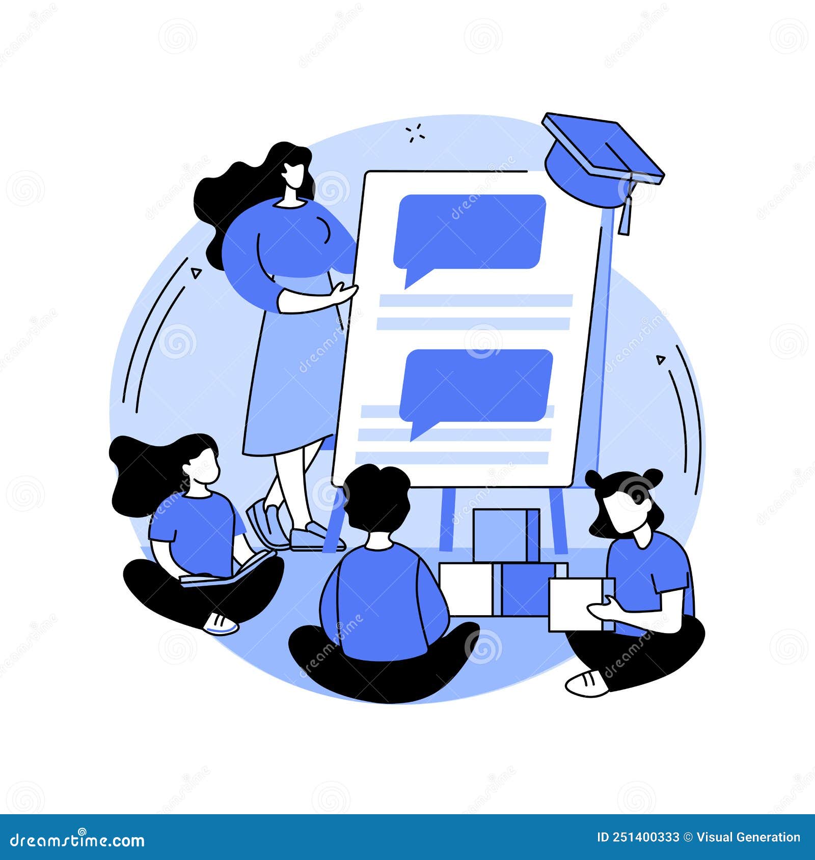 Bilingual Immersion Program In Daycare Isolated Cartoon Vector ...