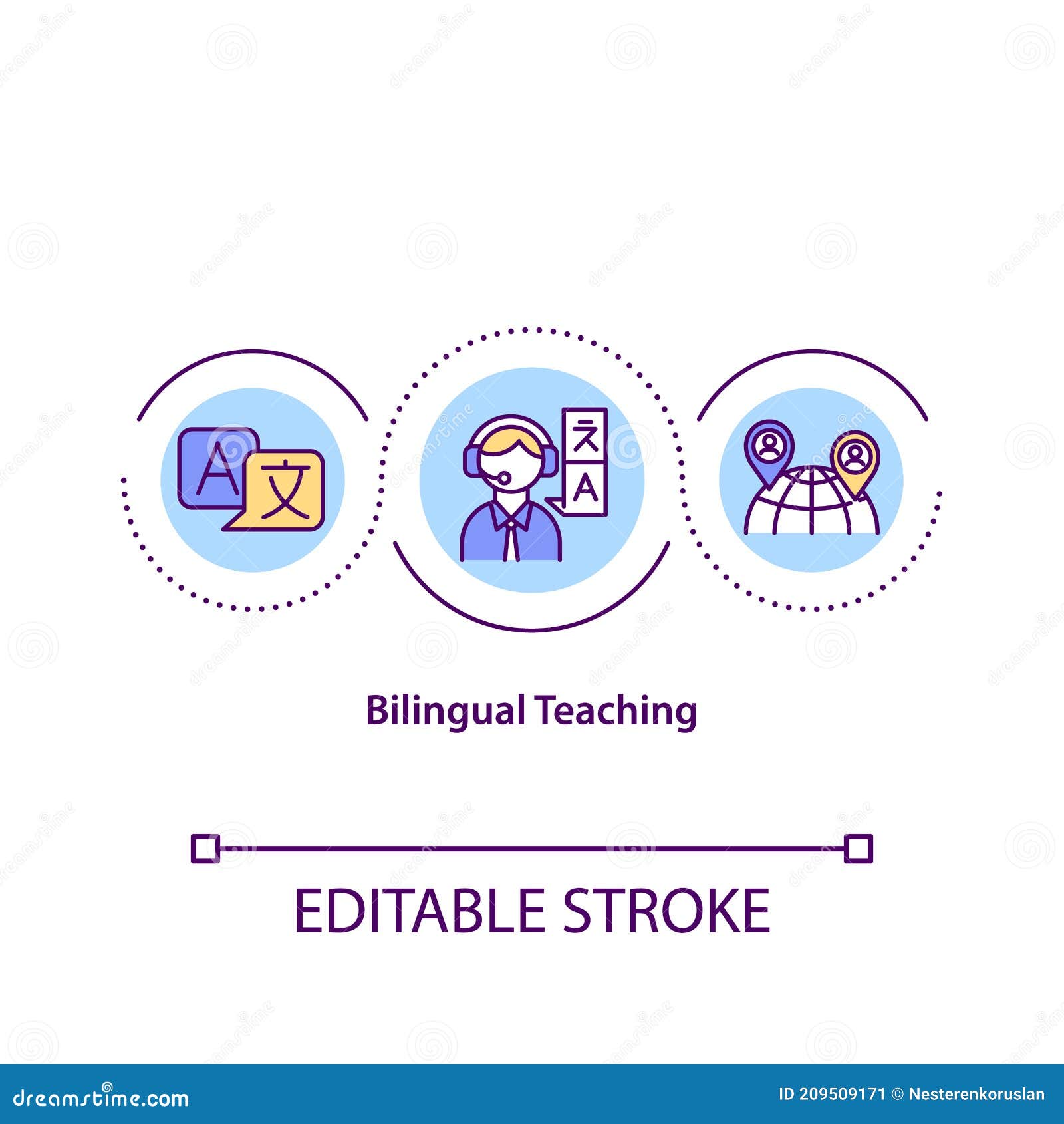 Bilingual Teaching Concept Icon Stock Vector - Illustration of abstract ...