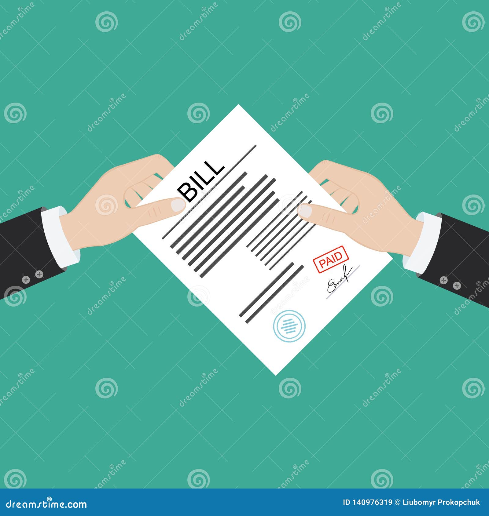 Bill vector art icon stock vector. Illustration of rent - 140976319