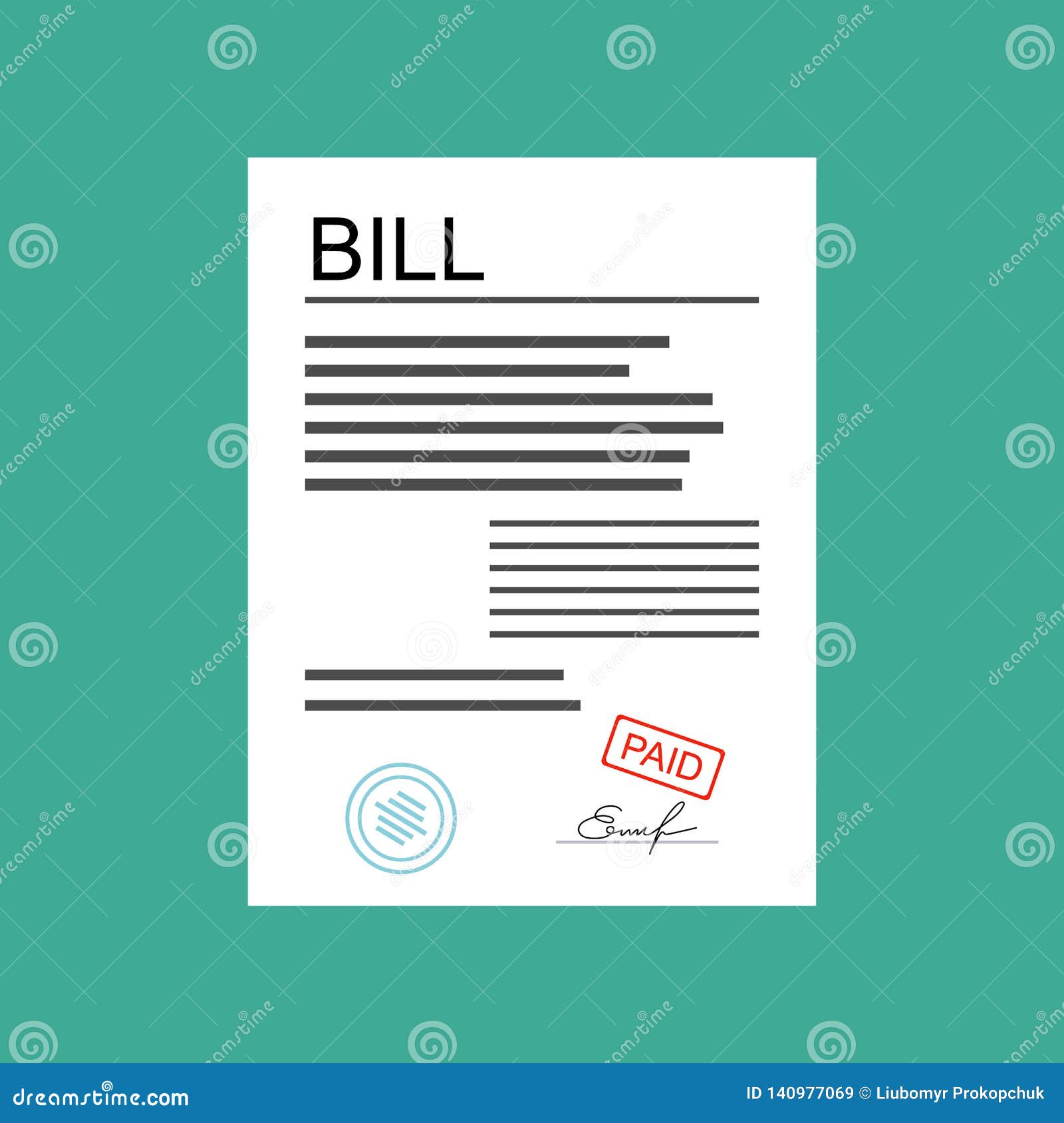 Bill vector art icon stock illustration. Illustration of rent - 140977069