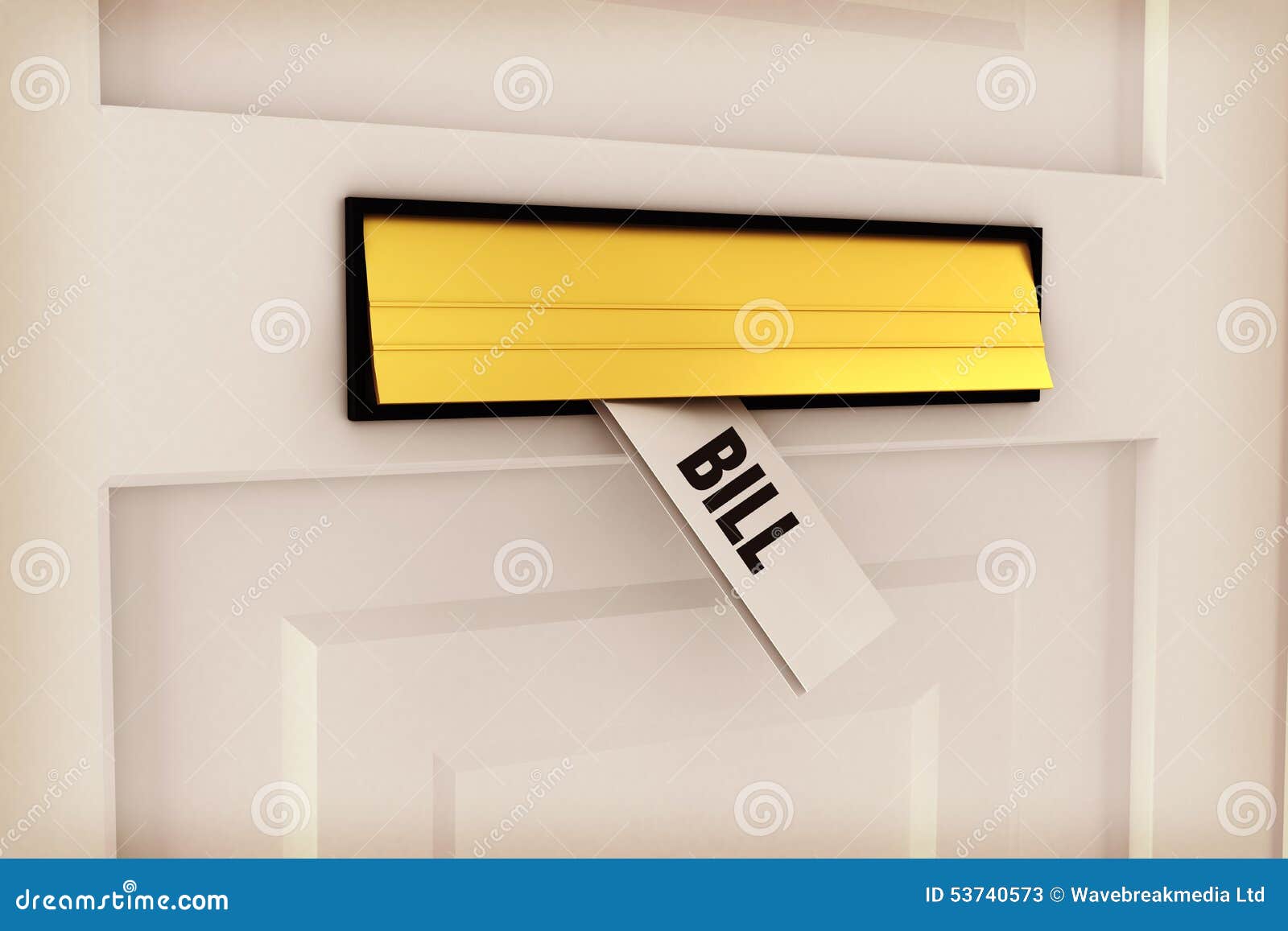 Bill Against Letter through Post Box Stock Illustration - Illustration ...