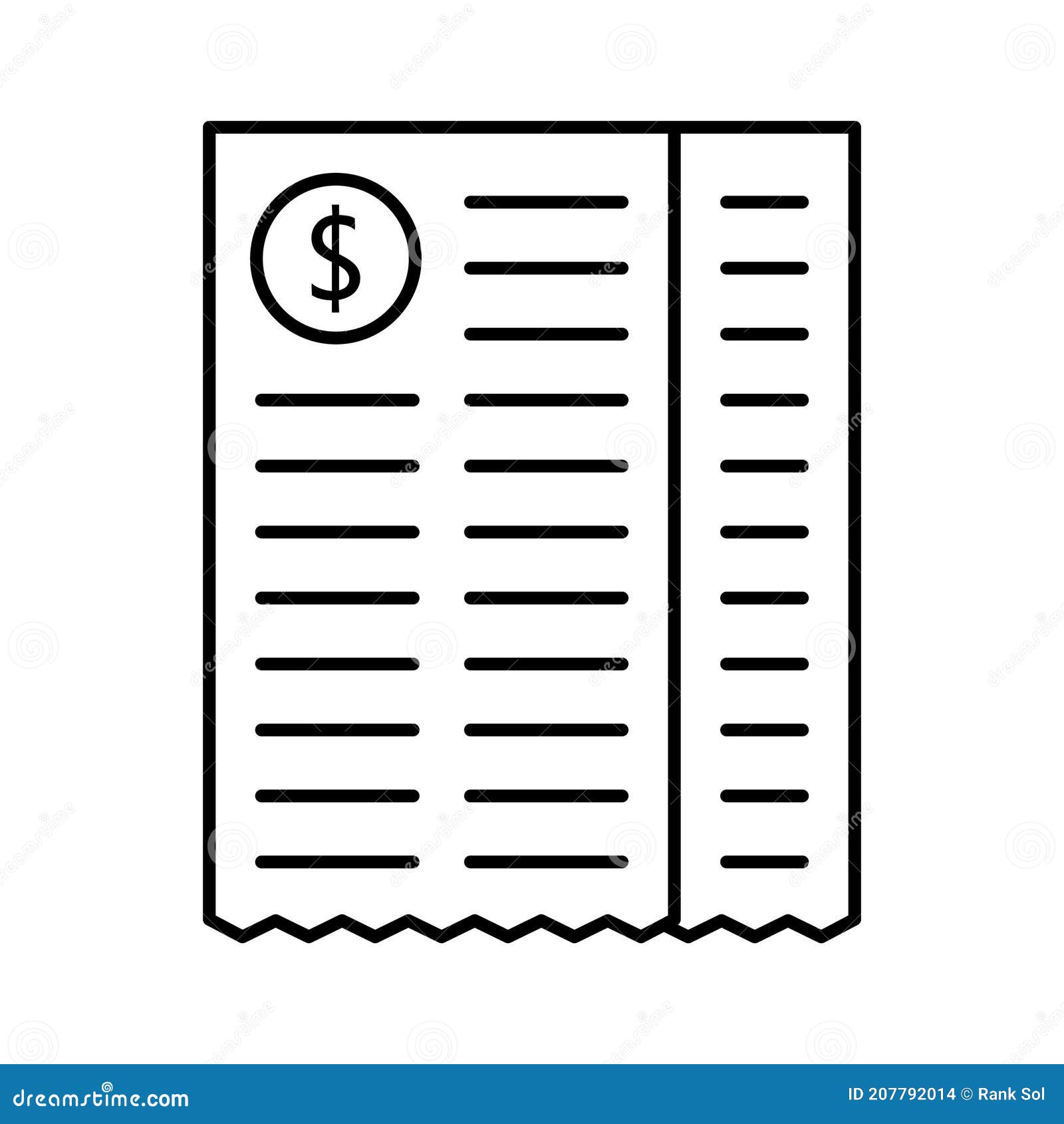 Bill Check Flat Vector Icon Which Can Easily Modify or Edit Stock ...
