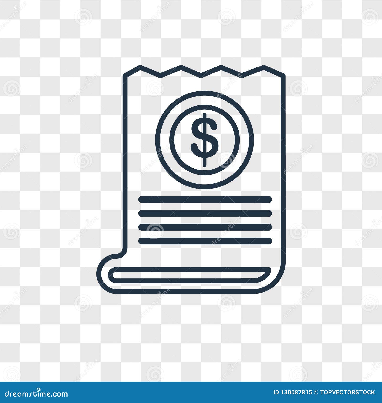 Bill Concept Vector Linear Icon Isolated on Transparent Background ...