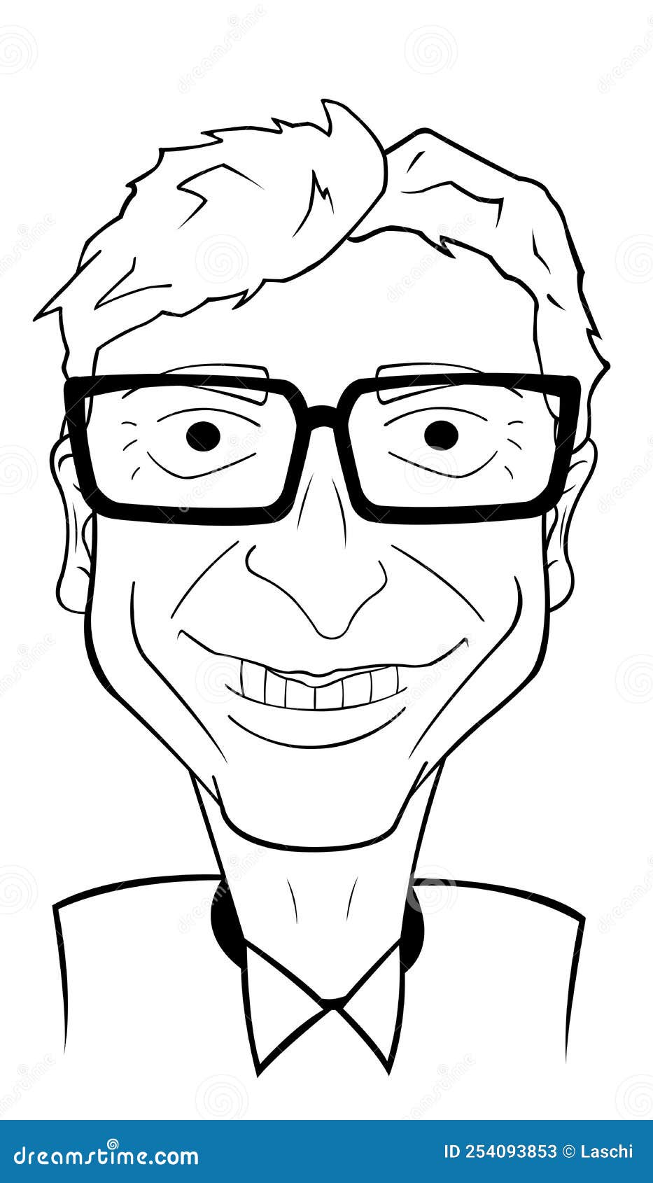 Bill Gates Caricature on White Stock Vector - Illustration of bill ...