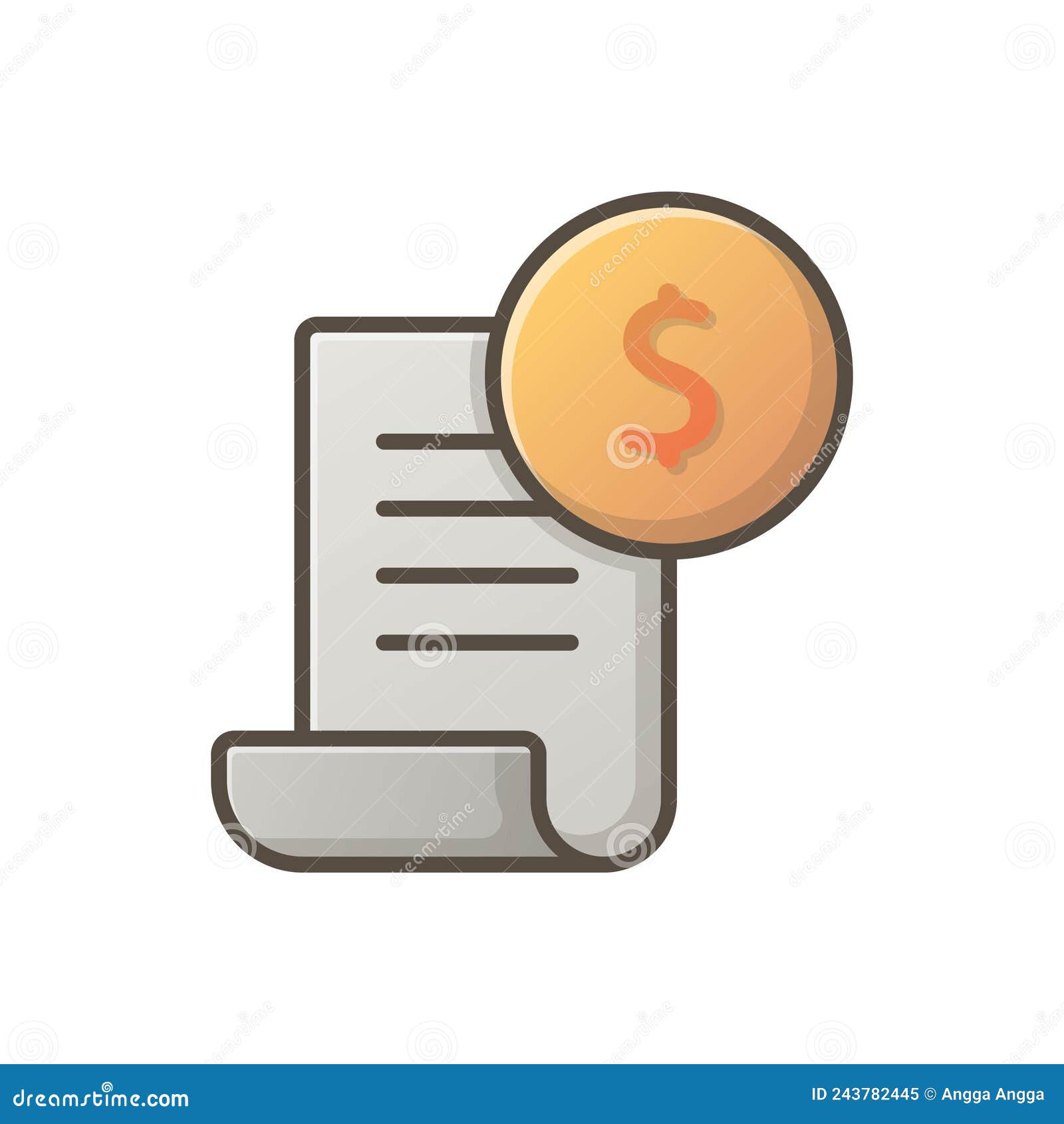 Bill Icon Sign Symbol Logo Vector Stock Vector - Illustration of market ...