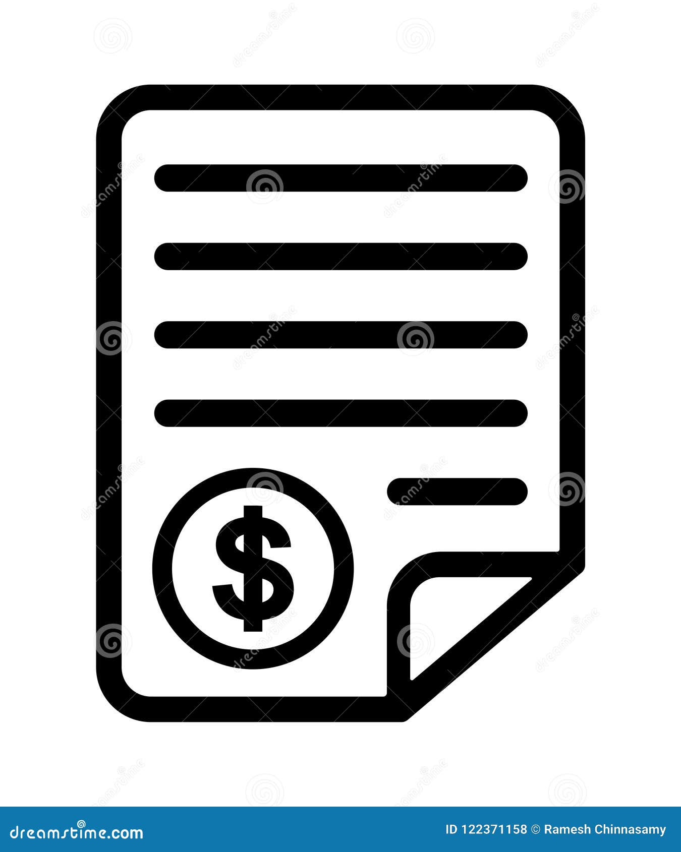 Bill Icon With Magnifying Glass. Studying Paying Receipt. Invoice ...