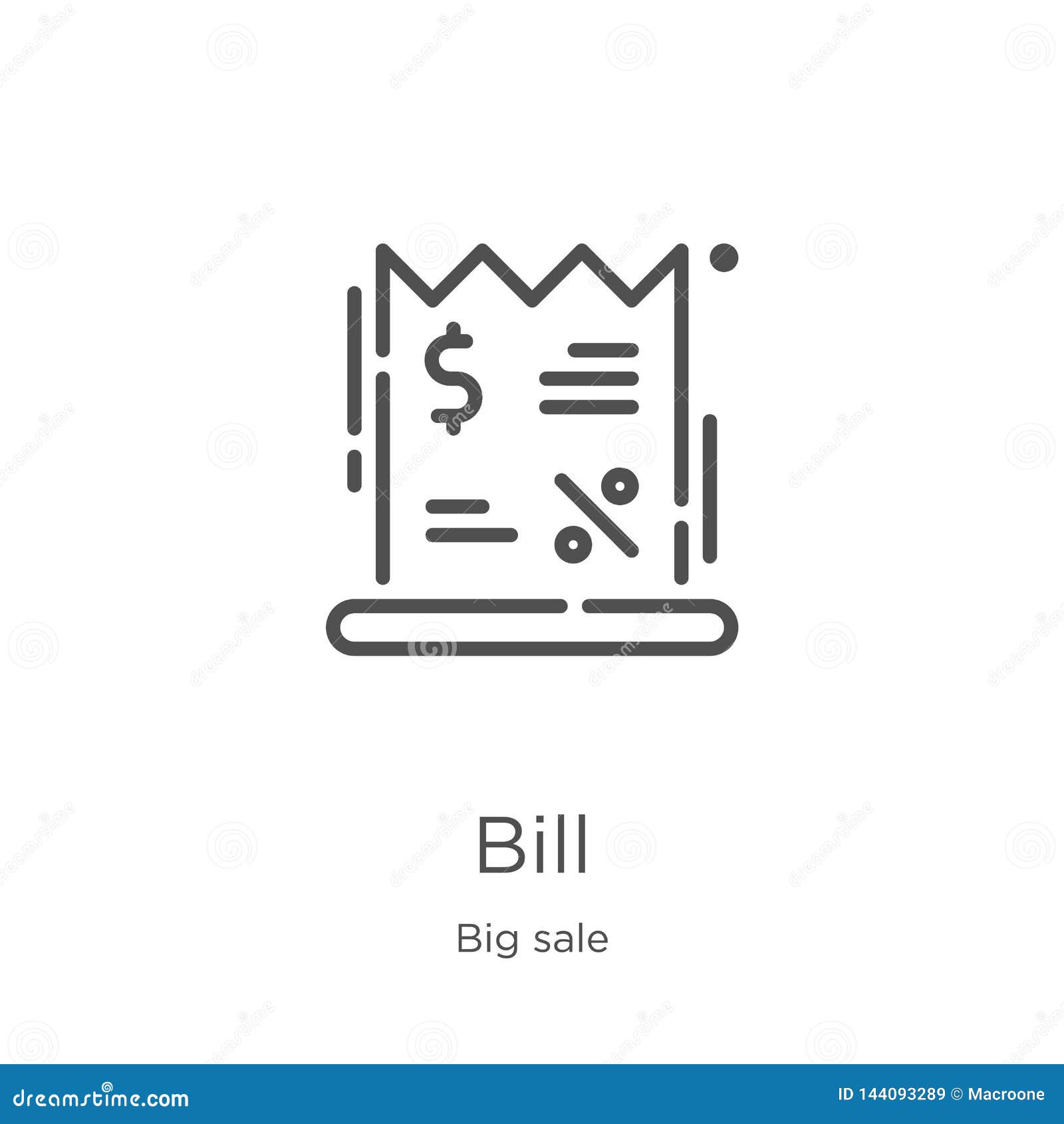 Bill Icon Vector from Big Sale Collection. Thin Line Bill Outline Icon ...