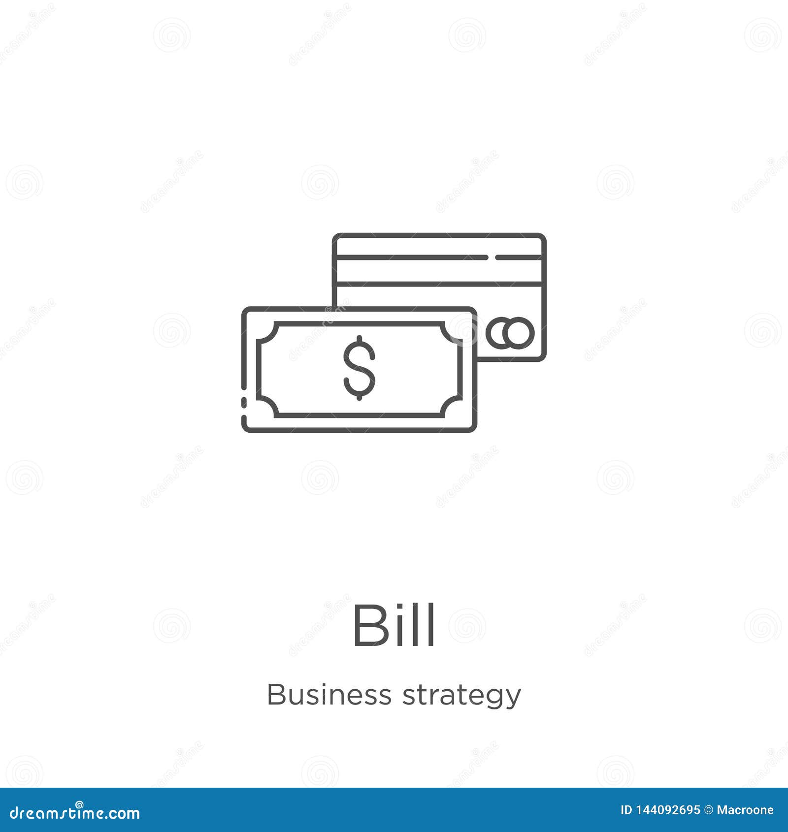 Bill Icon Vector from Business Strategy Collection. Thin Line Bill ...