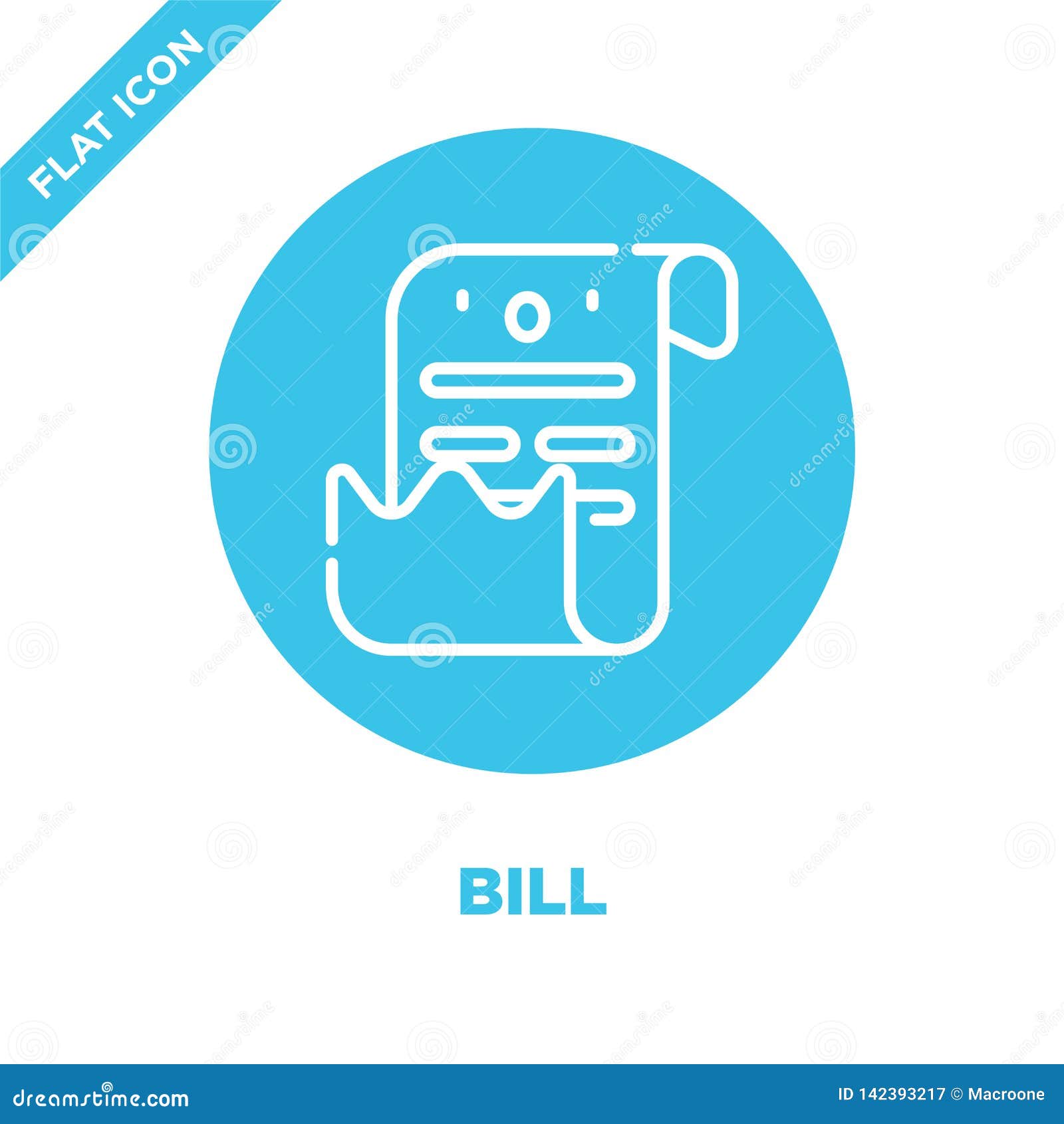Bill Icon Vector from Take Away Collection. Thin Line Bill Outline Icon ...