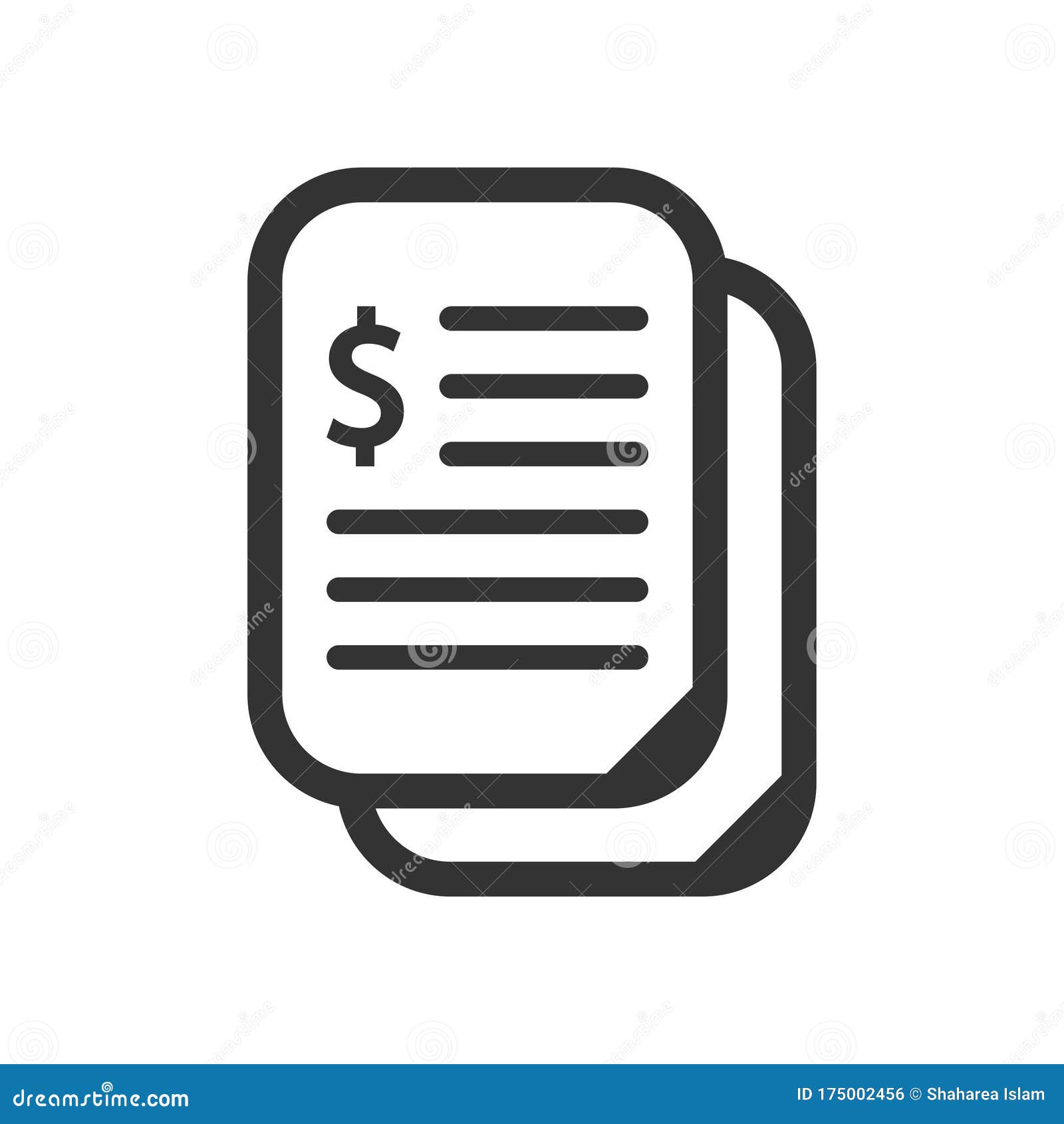 Bill, invoice icon stock vector. Illustration of simple - 175002456