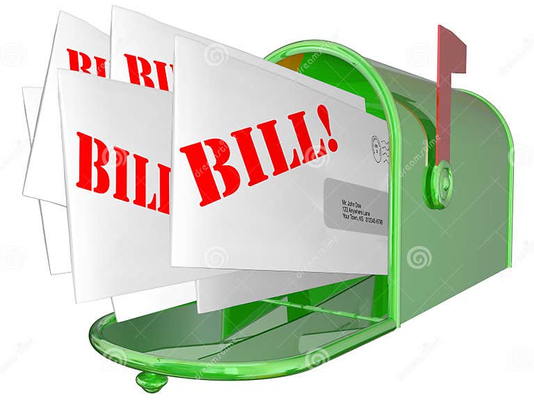Bill Invoice Letter Payment Due Mailbox Stock Illustration ...
