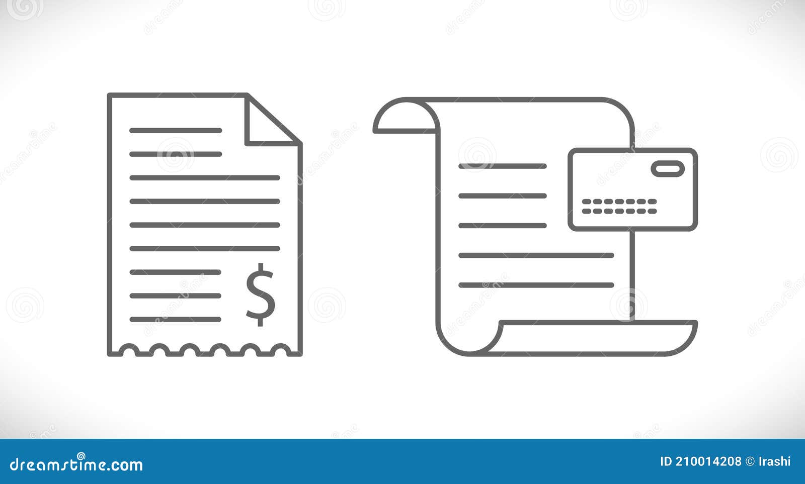 Bill outline icon stock vector. Illustration of finance - 210014208