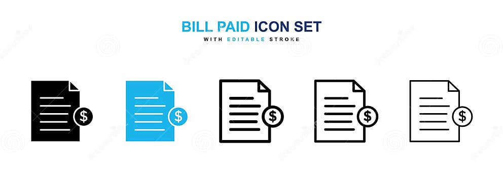 Bill paid icon vector stock illustration. Illustration of digital ...