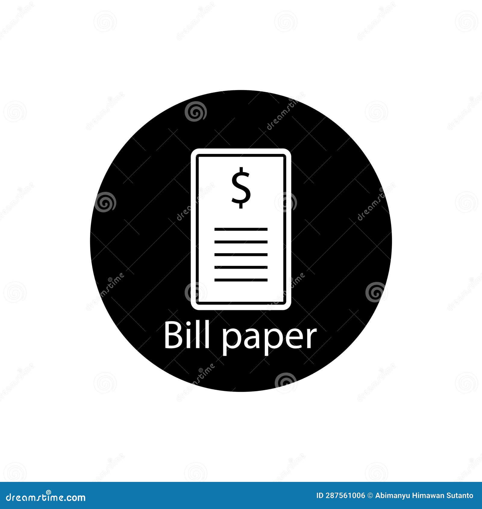 Bill paper icon vector stock vector. Illustration of design - 287561006
