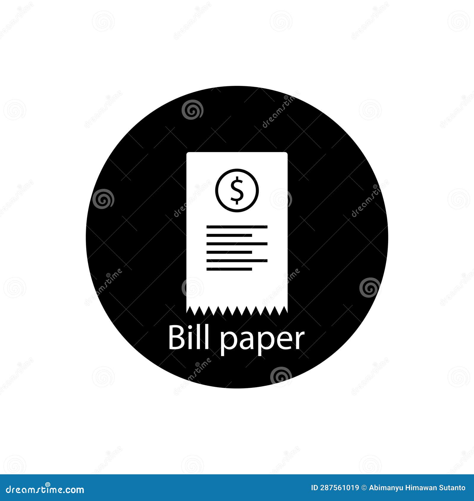 Bill paper icon vector stock illustration. Illustration of vector ...