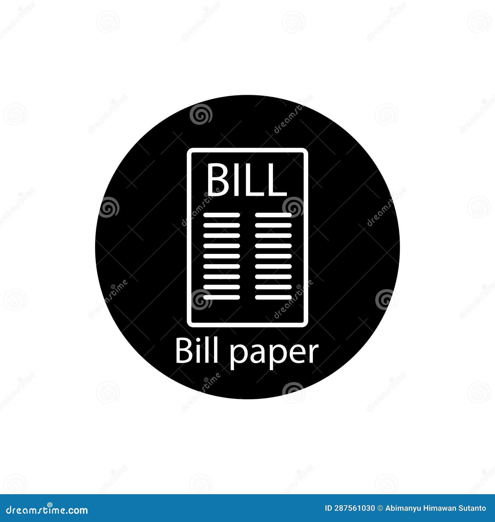 Bill paper icon vector stock illustration. Illustration of sheet ...