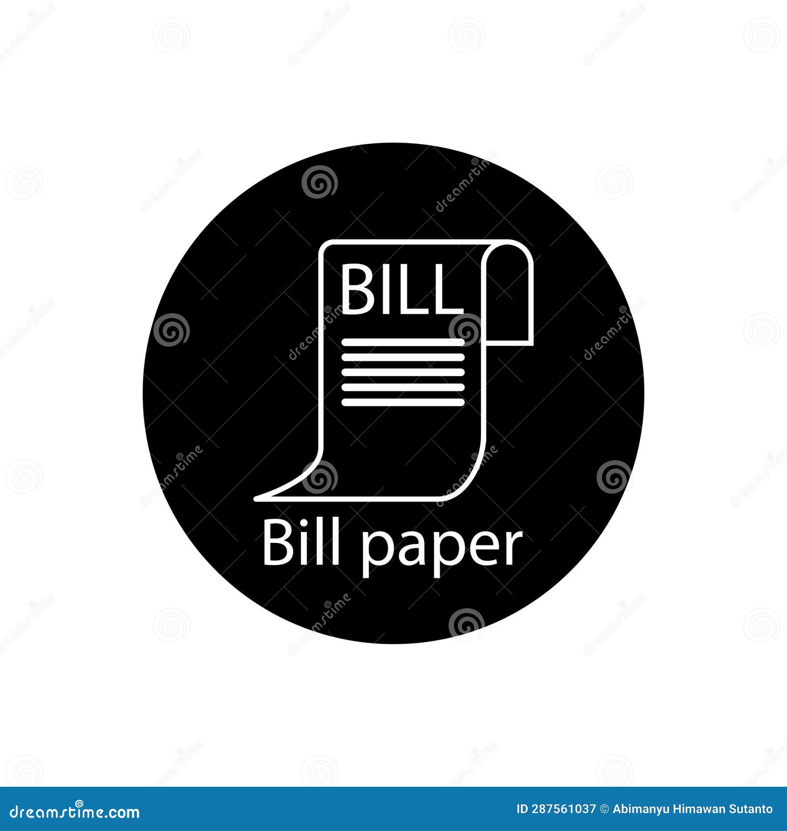 Bill paper icon vector stock illustration. Illustration of debt - 287561037