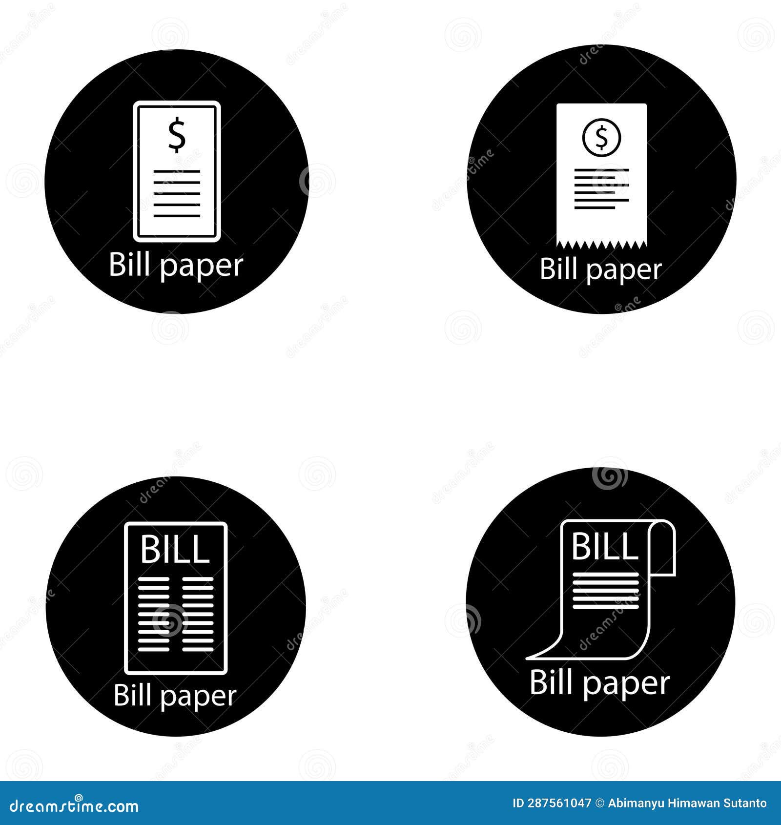 Bill paper icon vector stock illustration. Illustration of design ...