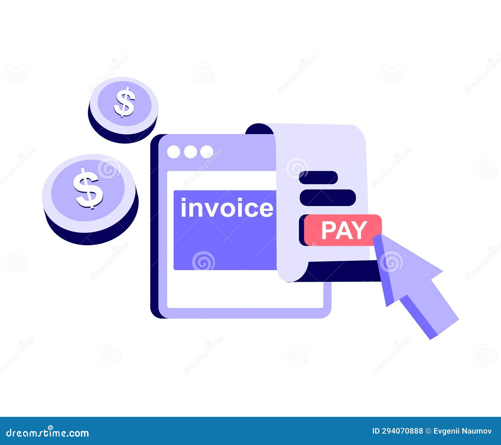 Bill Pay with Online Application for Payment Vector Illustration Stock ...
