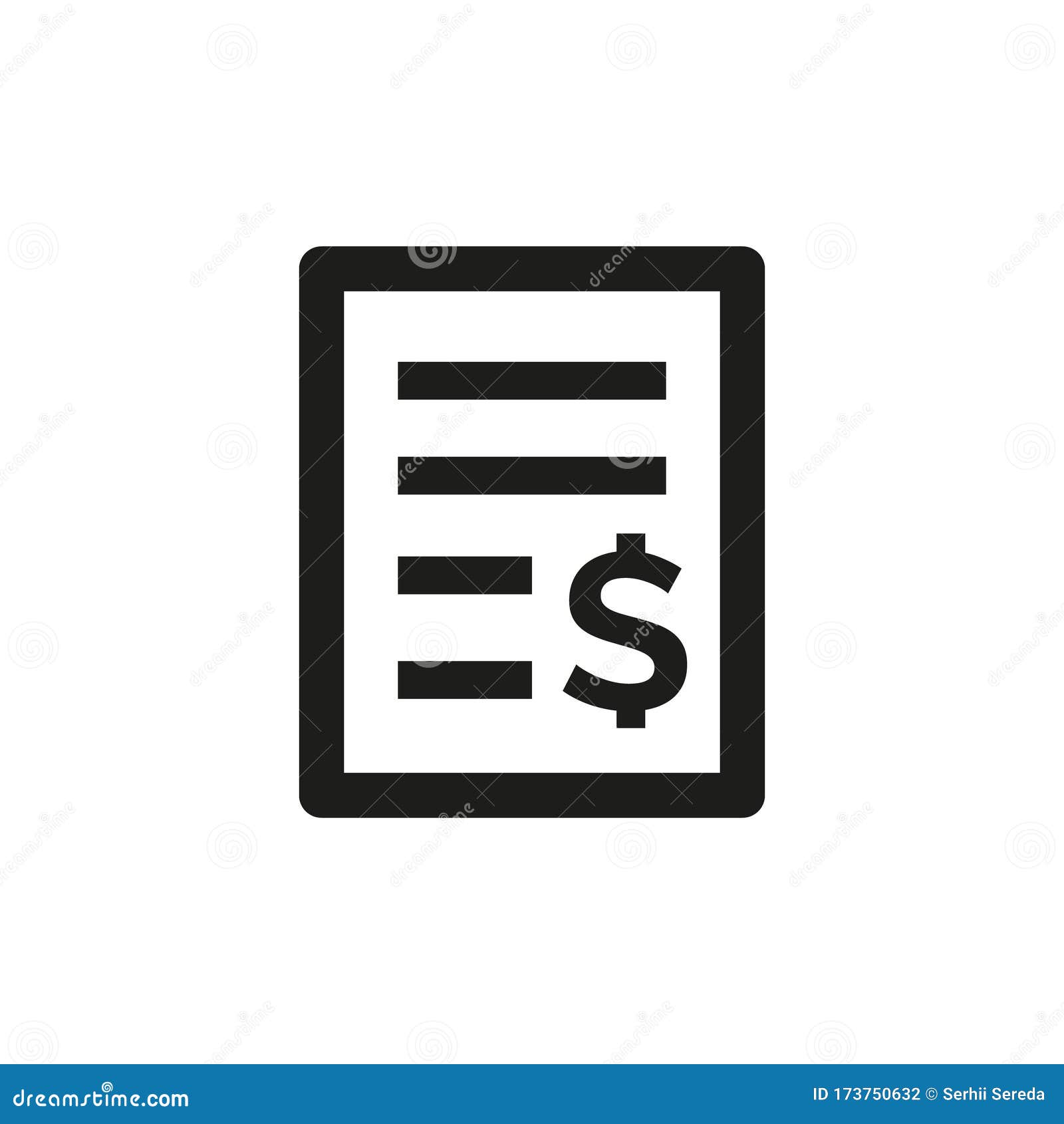Bill Payment Icon on White Background Stock Illustration - Illustration ...
