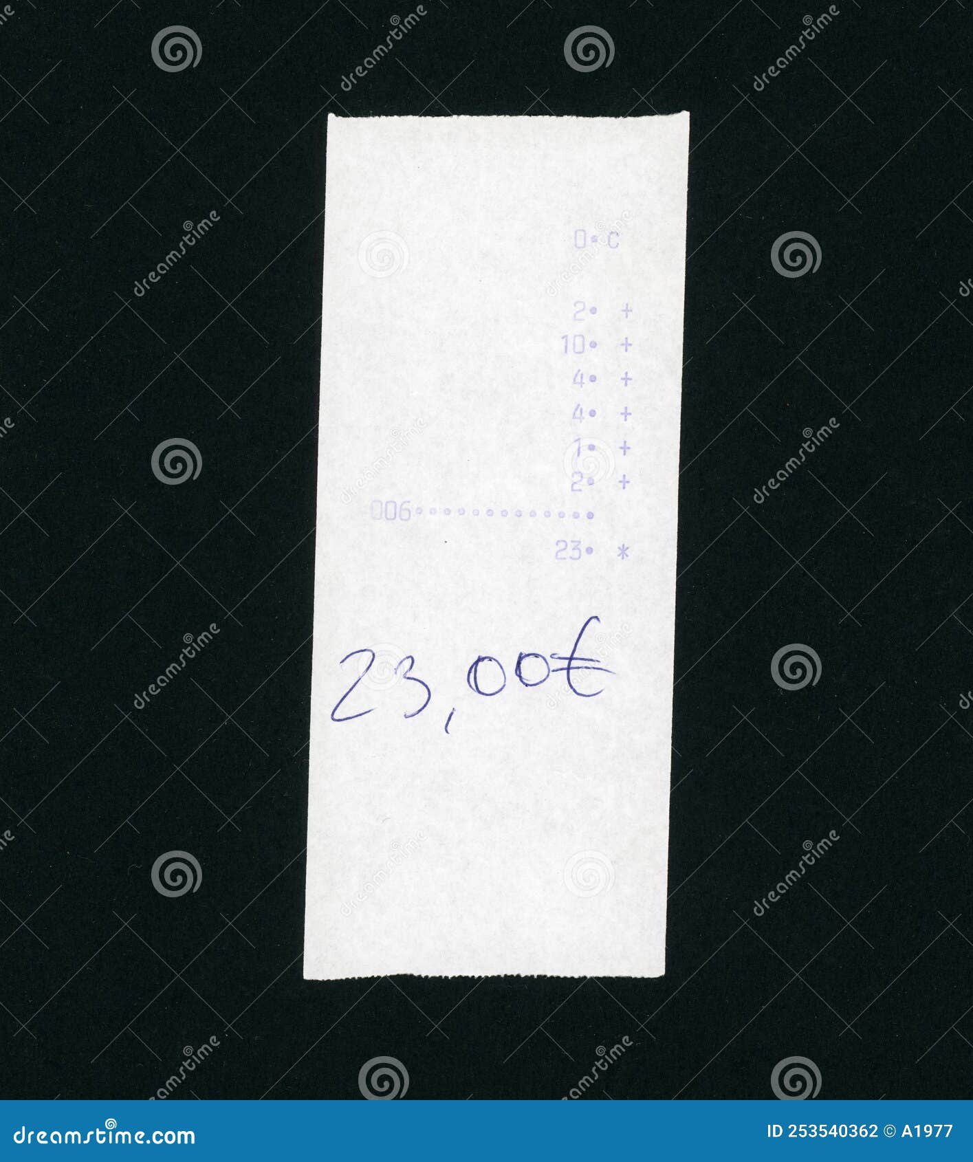 Bill or receipt stock photo. Image of receipt, european - 253540362