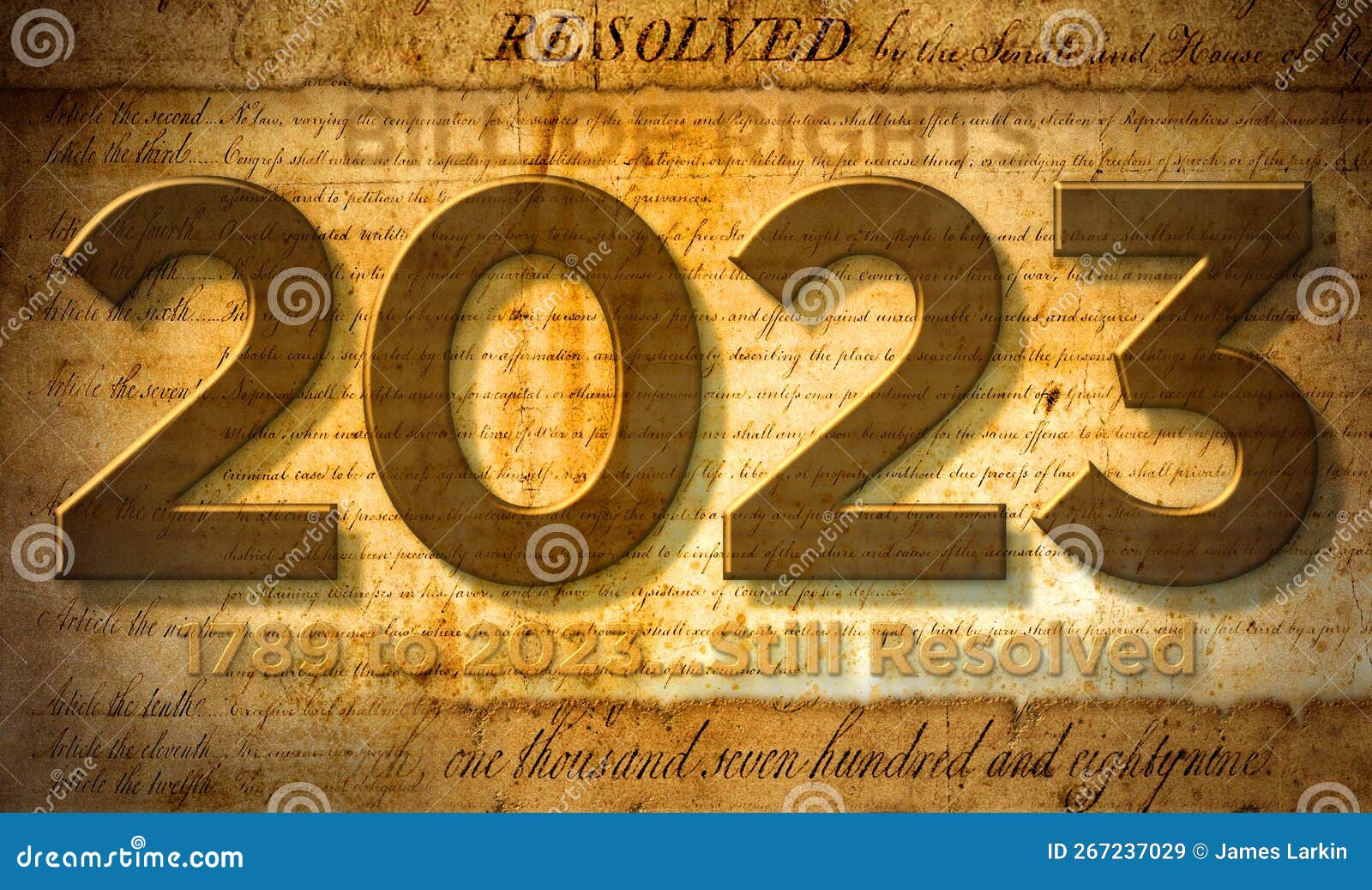 2023, Bill Of Rights, Still Resolved Composite. 3D Illustration Royalty ...