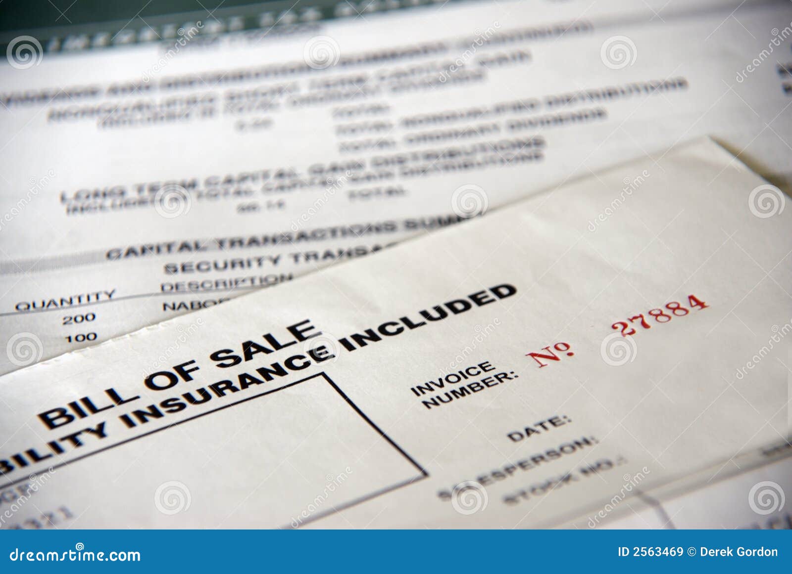 Bill of Sale stock image. Image of invoice, corporation - 2563469