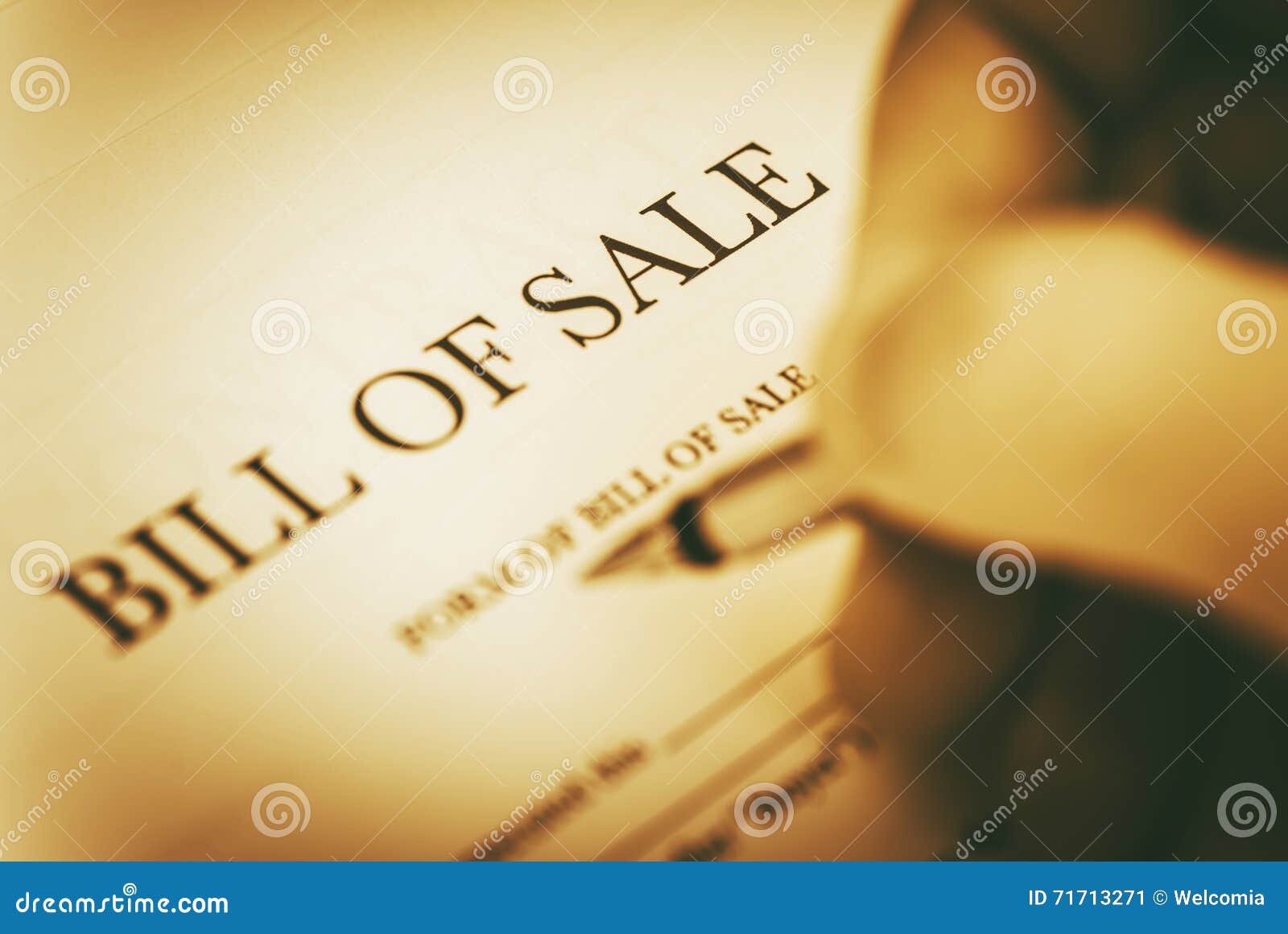 Bill of Sale Legal Document Stock Image - Image of agree, filling: 71713271