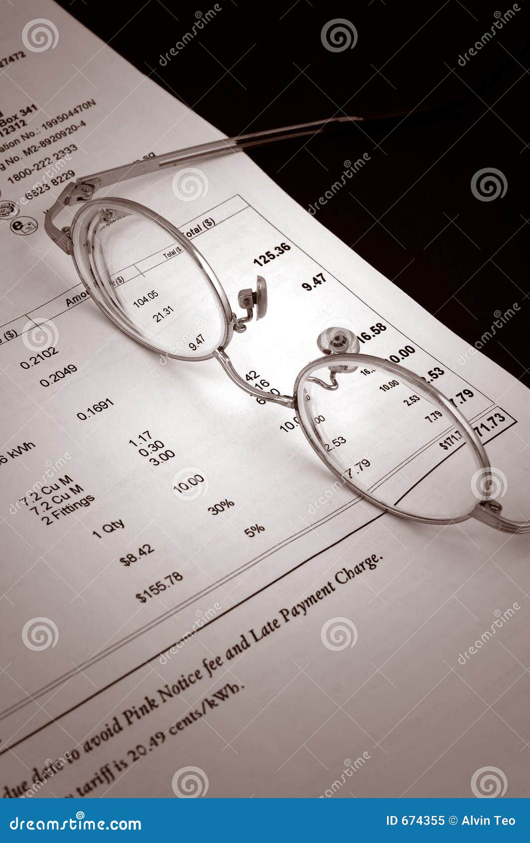 Bill and Spectacle stock image. Image of notice, utility - 674355