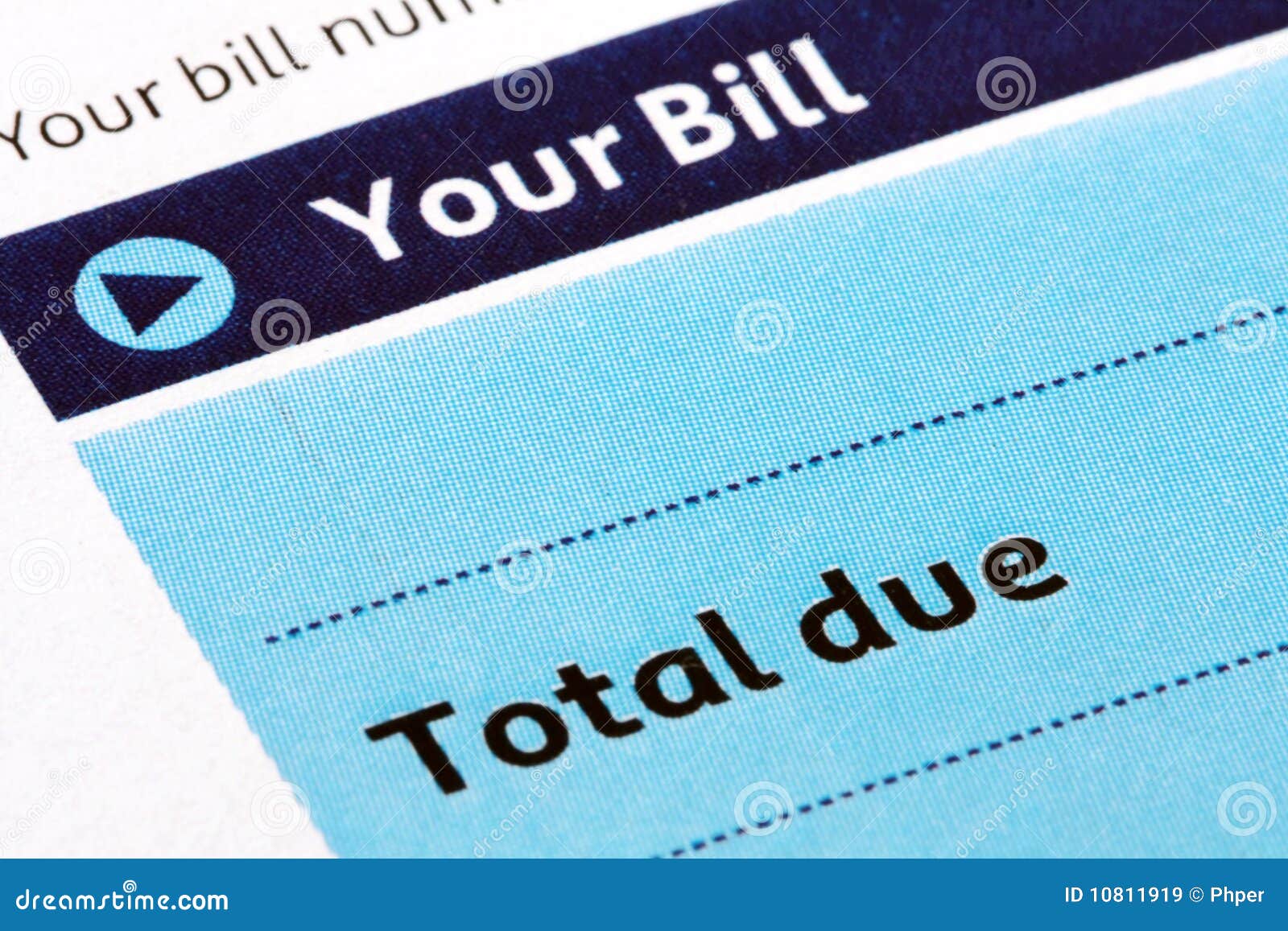 Bill Statement Closeup stock image. Image of bank, balance - 10811919