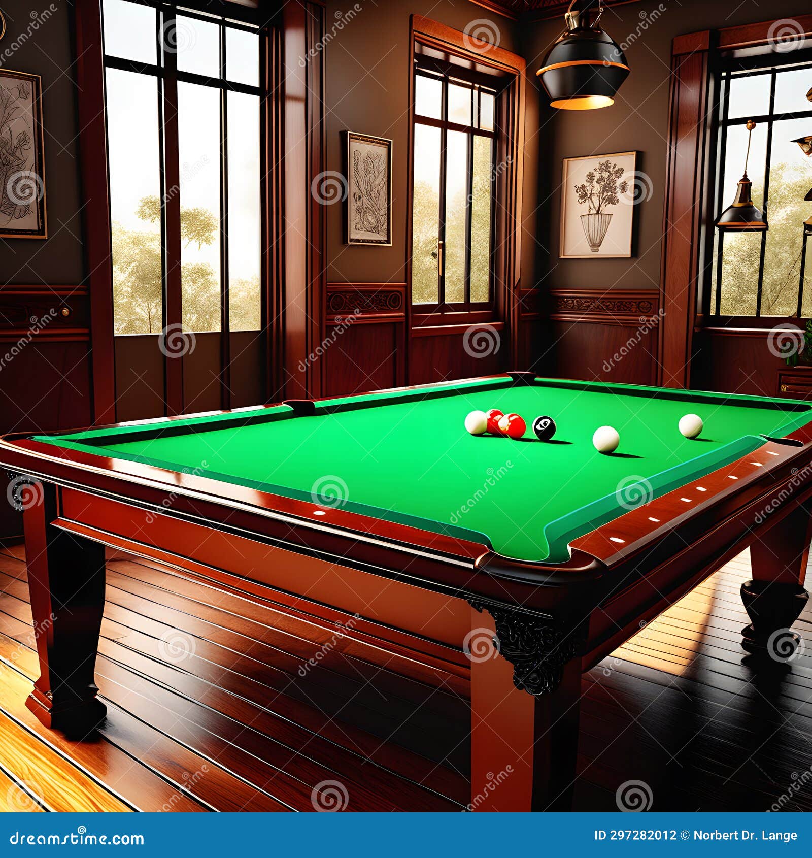 Billard game, AI-generatet stock illustration. Illustration of balls ...
