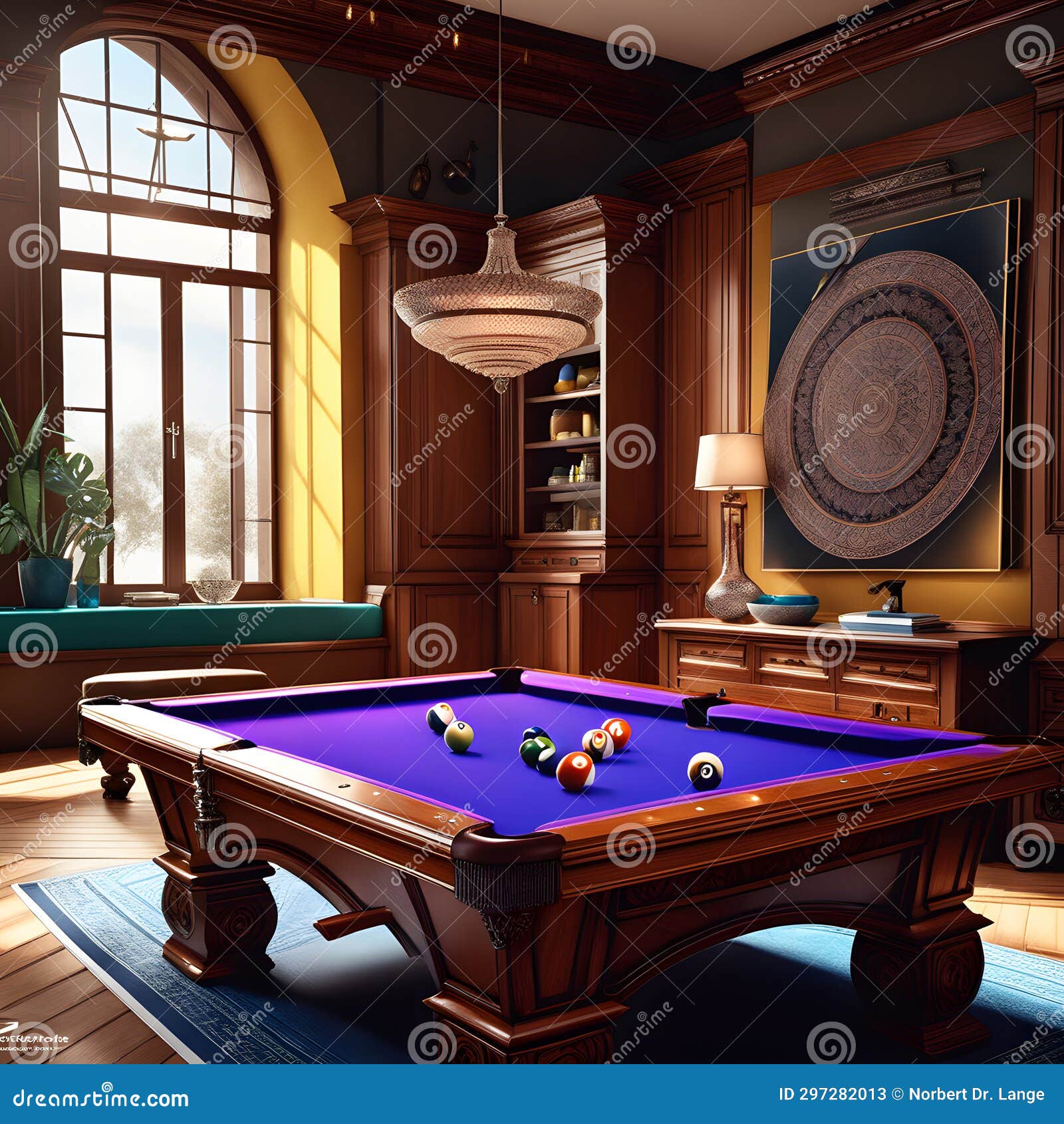 Billard game, AI-generatet stock image. Image of colored - 297282013