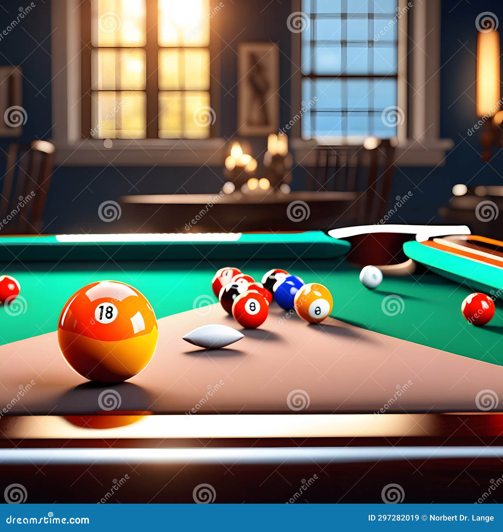 Billard game, AI-generatet stock image. Image of stable - 297282019