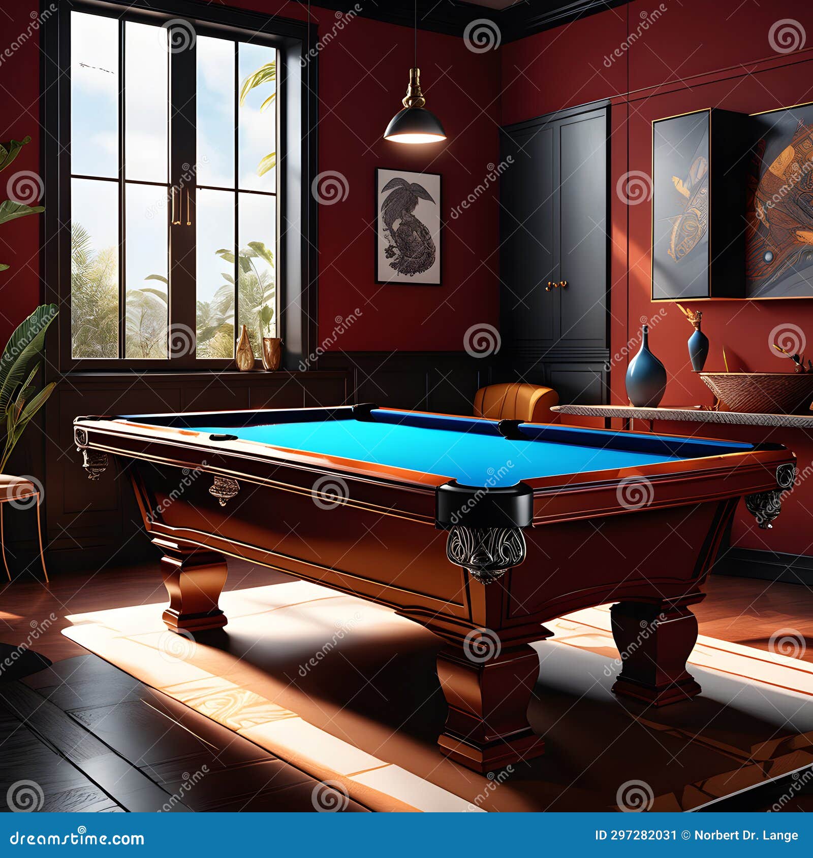 Billard game, AI-generatet stock image. Image of colored - 297282031