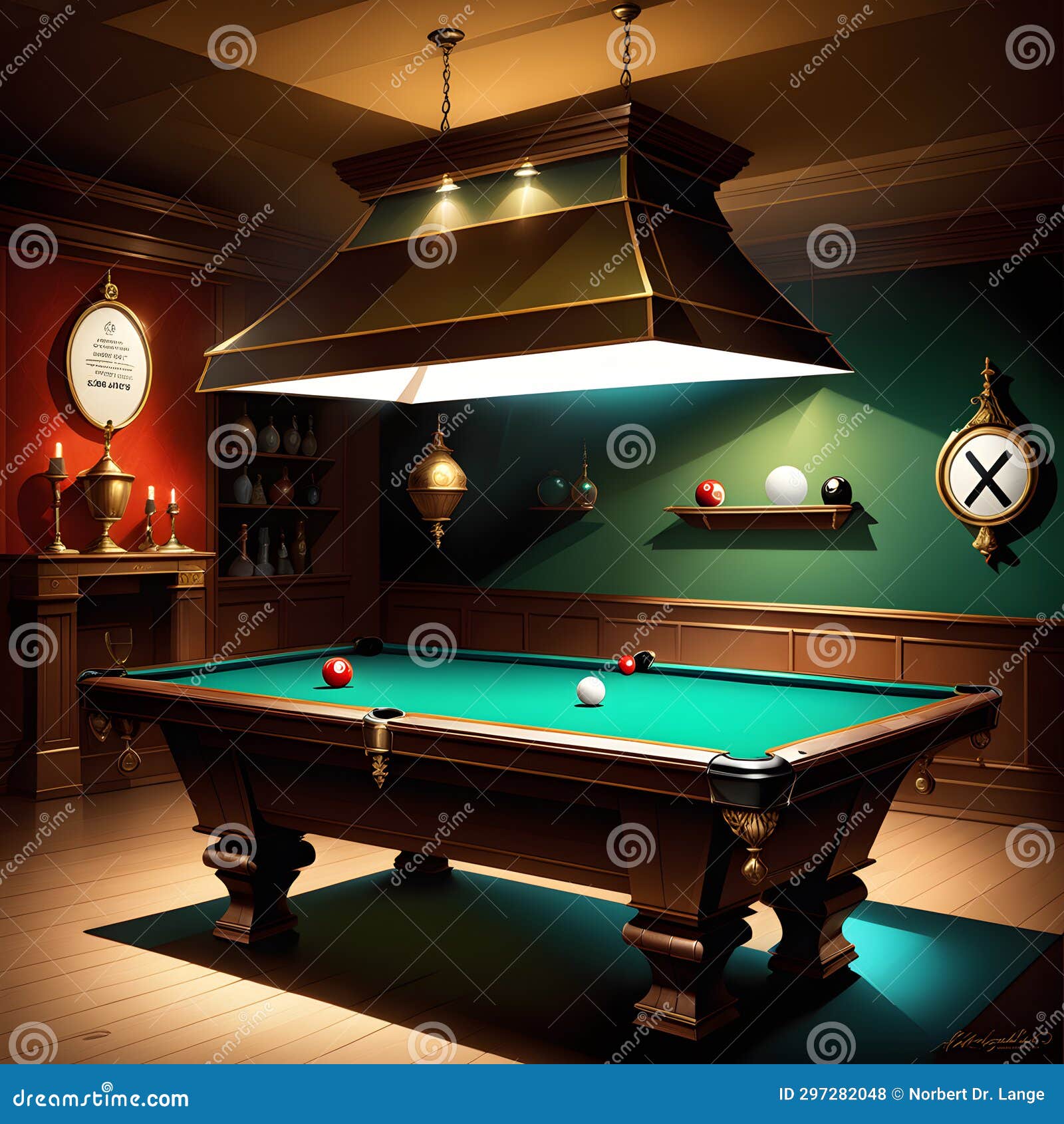 Billard game, AI-generatet stock illustration. Illustration of ...
