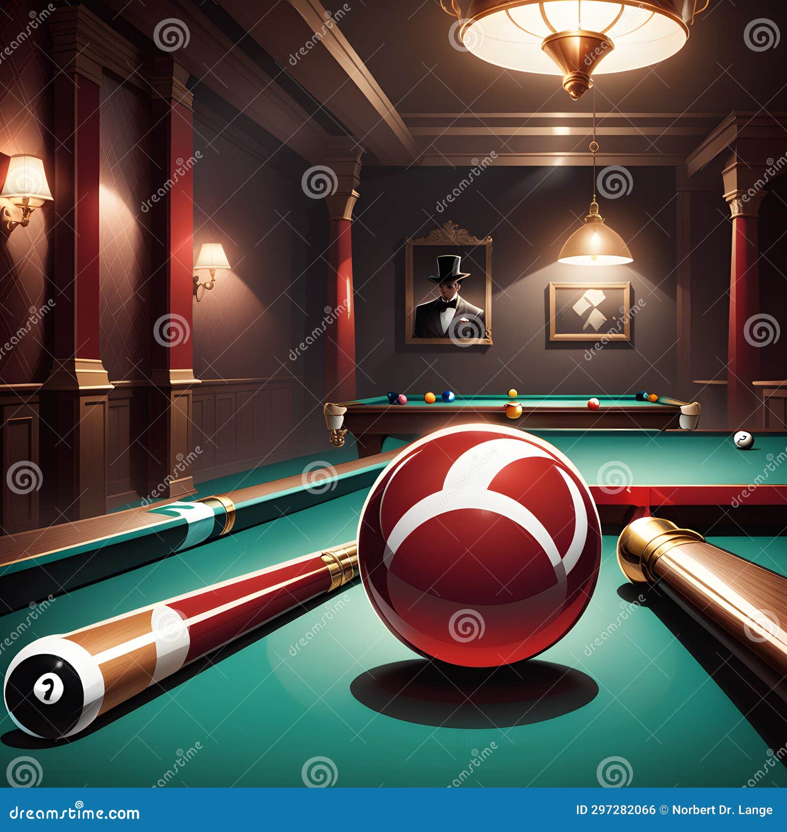 Billard game, AI-generatet stock photo. Image of band - 297282066