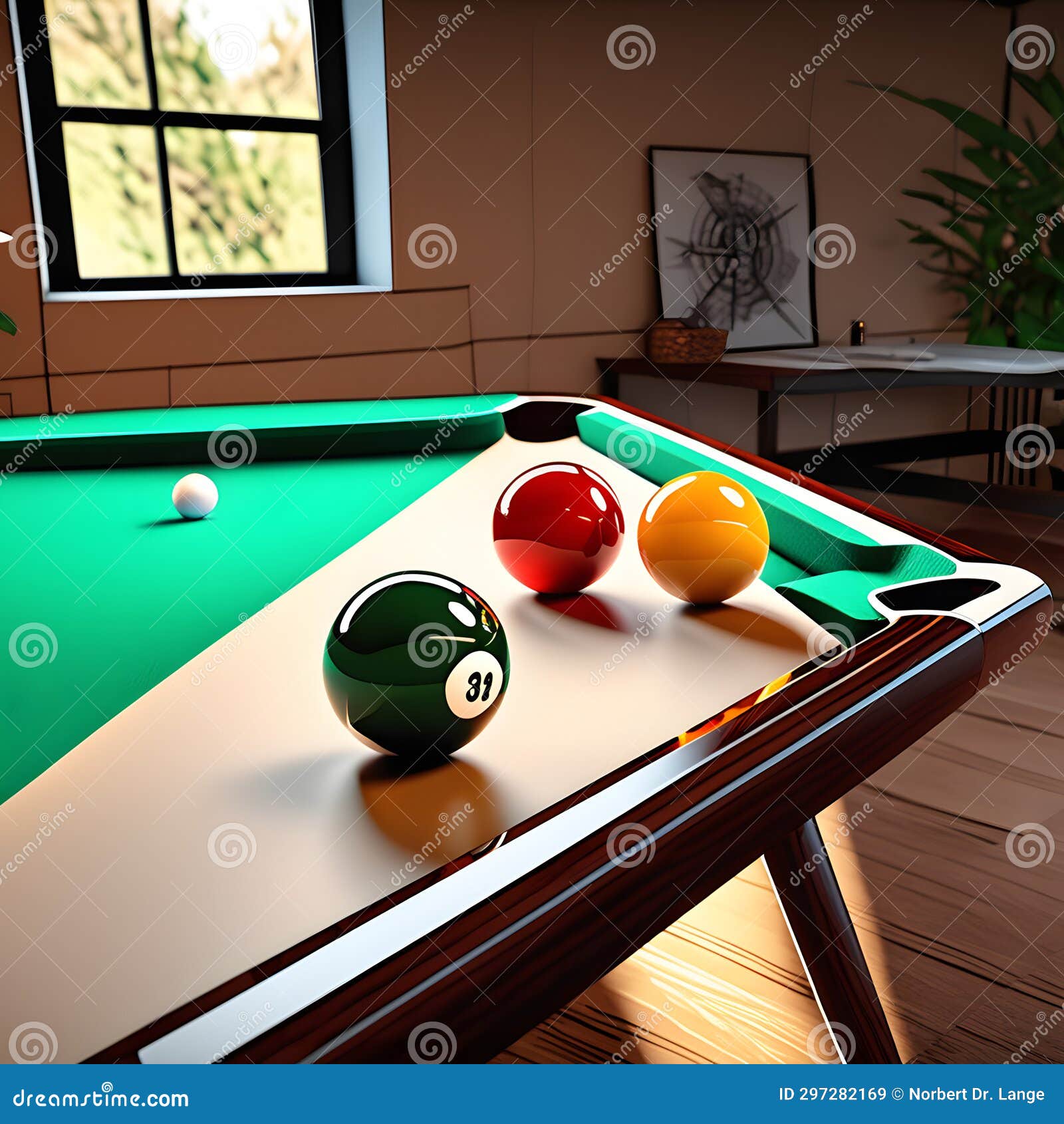 Billard game, AI-generatet stock illustration. Illustration of game ...