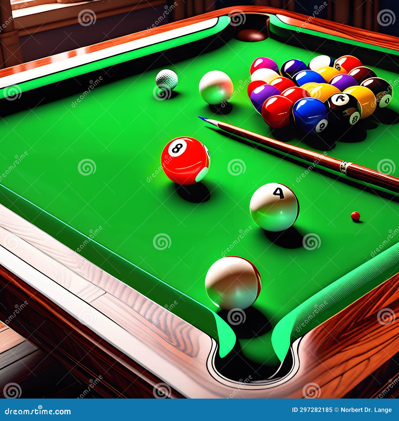 Billard game, AI-generatet stock image. Image of elastic - 297282185