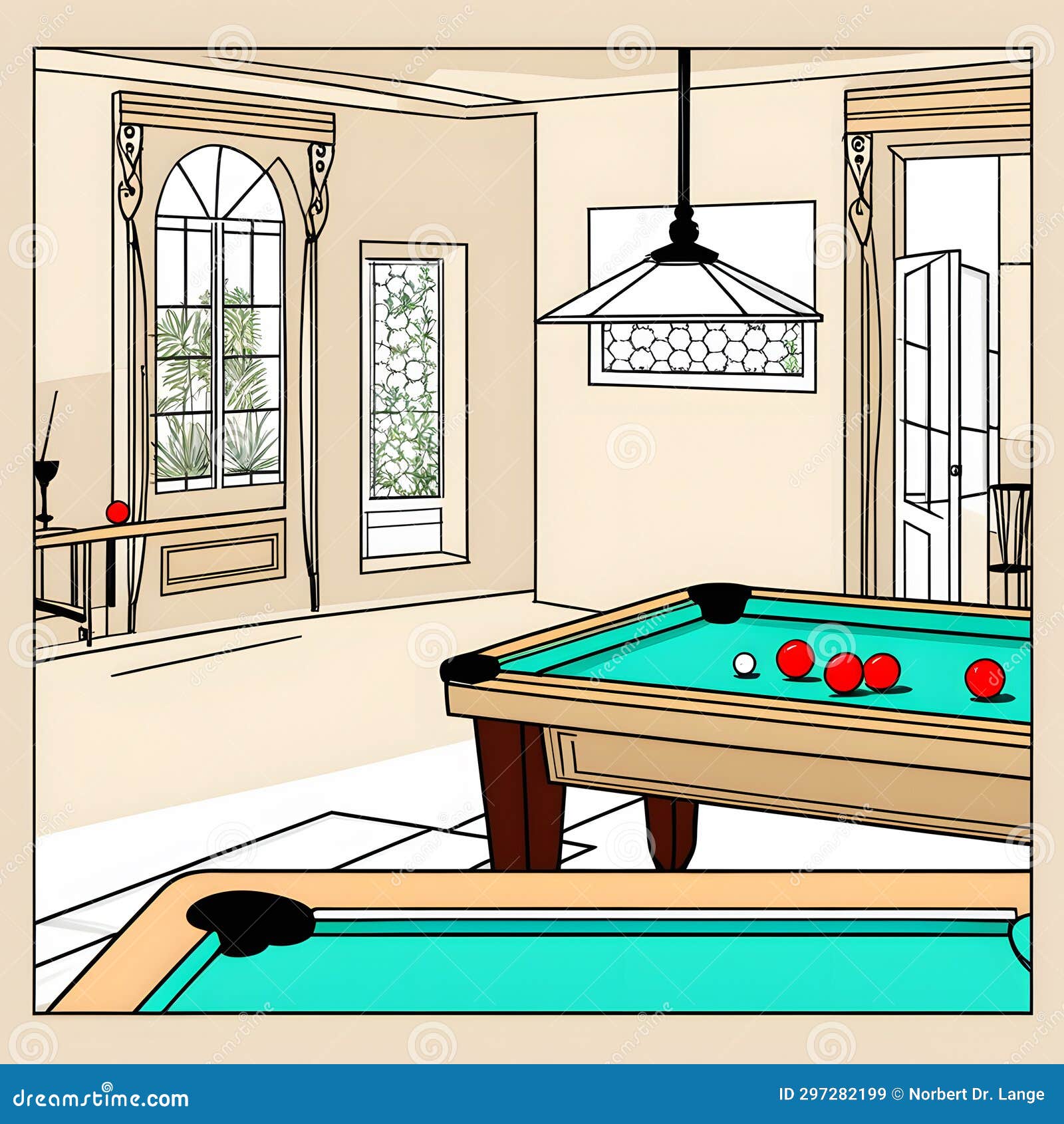 Billard game, AI-generatet stock image. Image of clack - 297282199