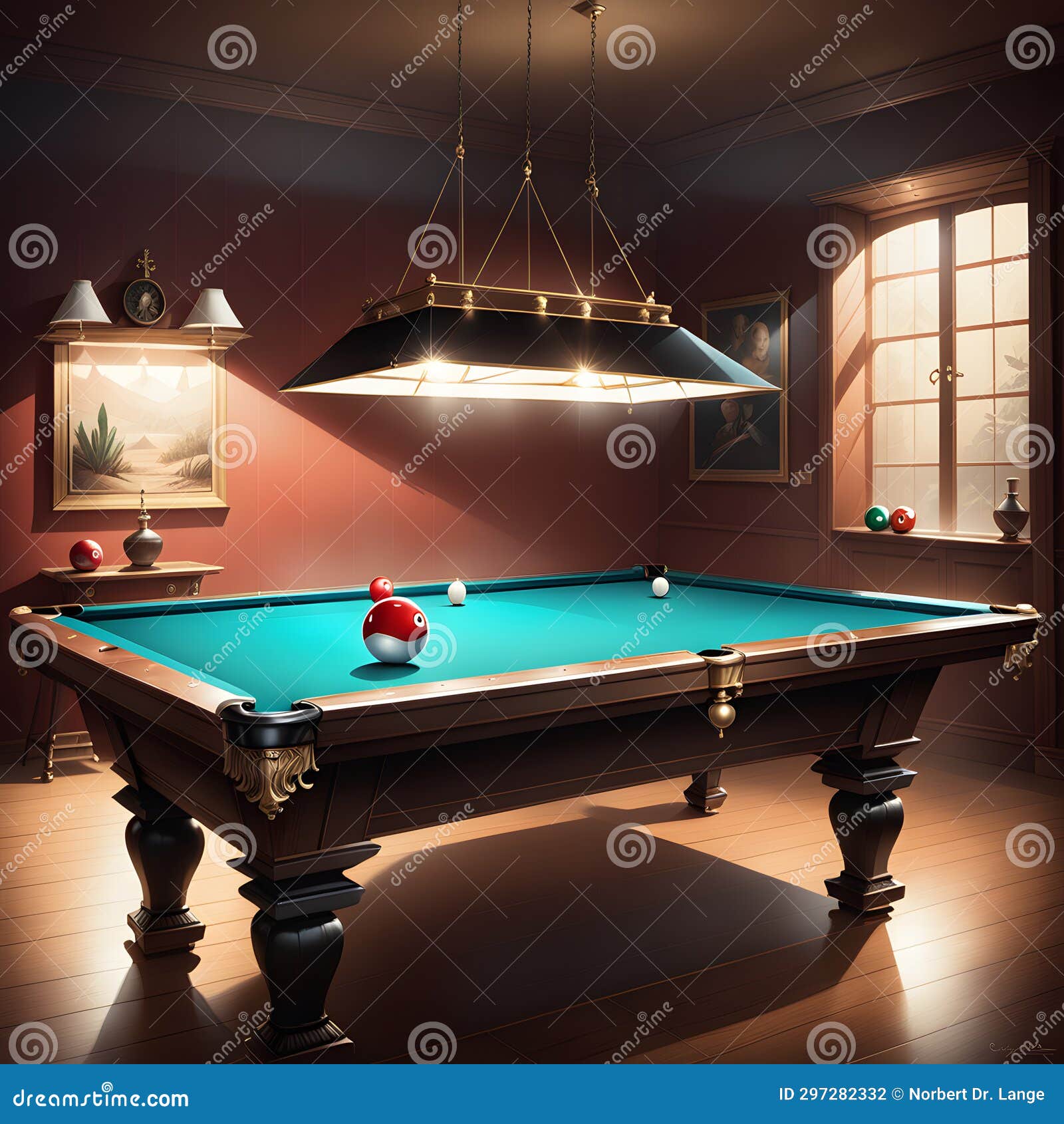 Billard game, AI-generatet stock photo. Image of clack - 297282332