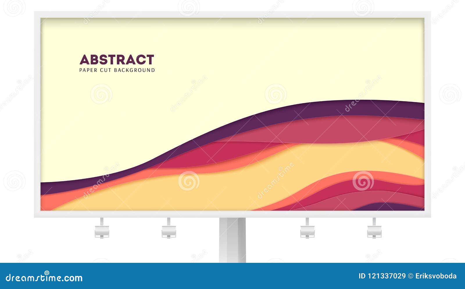 Billboard with Abstract Paper Cut Design and Multi Layers Forms. Vector ...